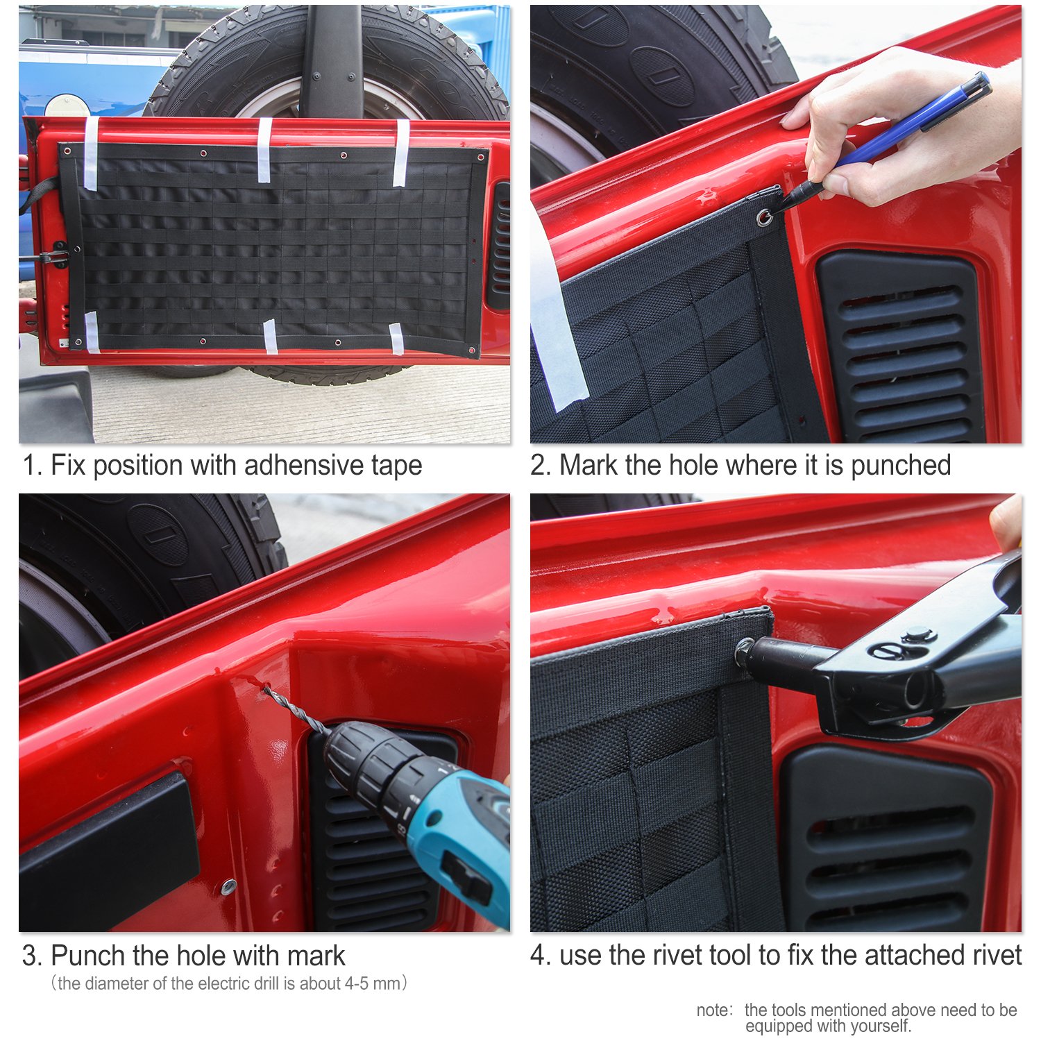Jeep Roll Bar Storage Voodonala Canvas Tailgate Cago Stoage Bag & Tool ...