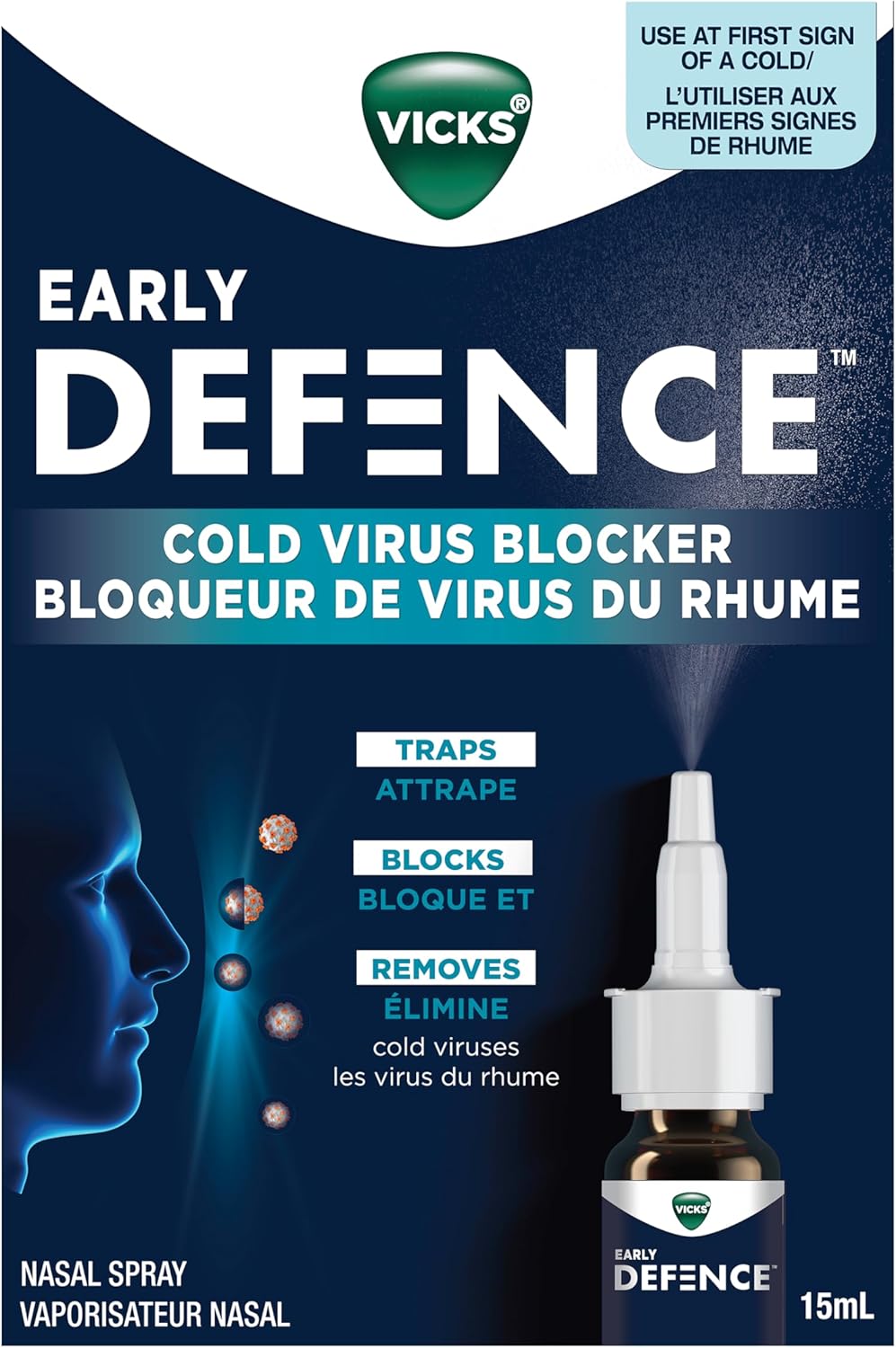 Vicks Early Defence Nasal Spray, Cold Virus Blocker, Clinically Proven ...