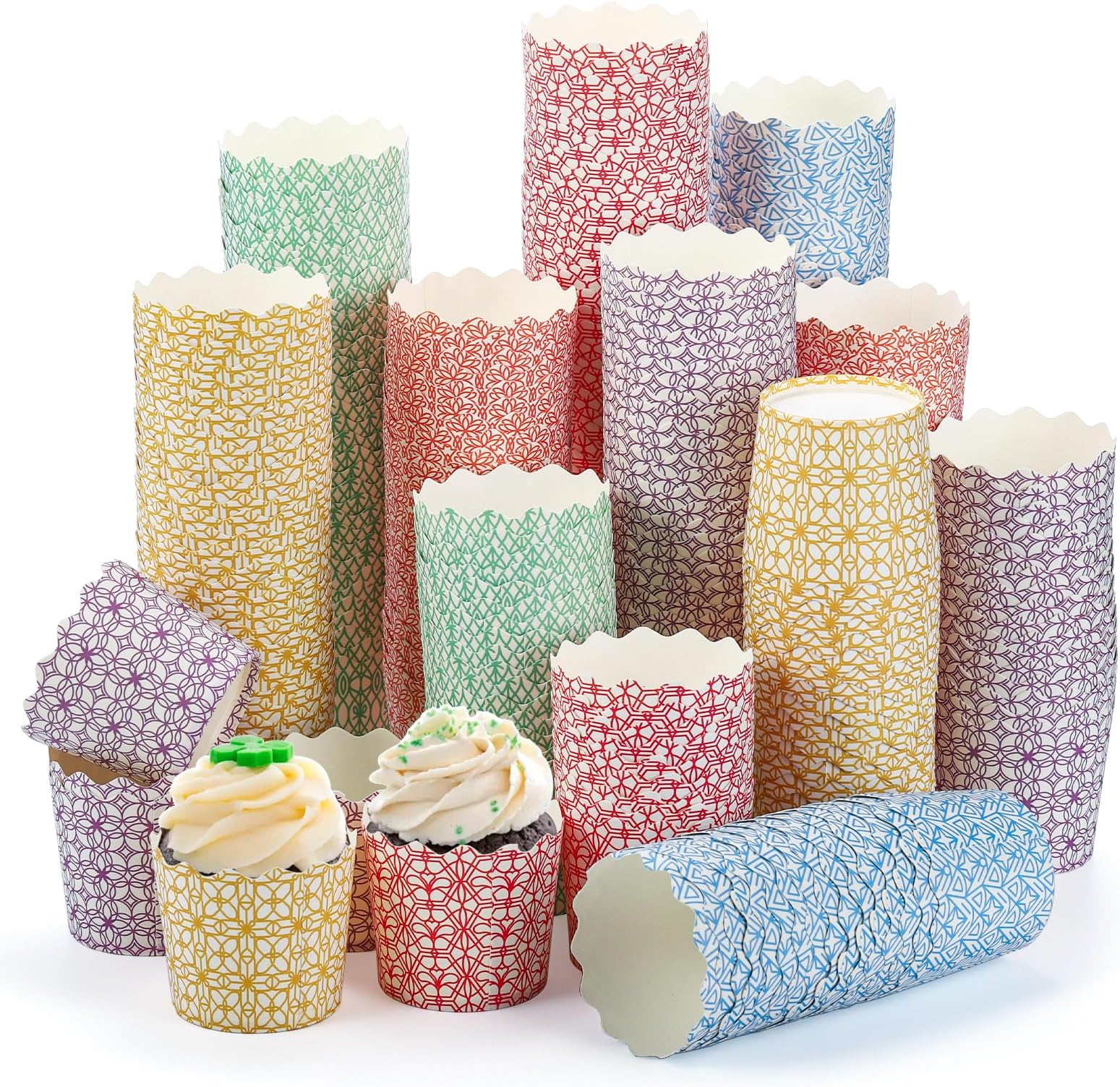 Amazon.com: Uiifan 200 Pcs 6 oz Muffin Cupcakes Baking Paper Cups ...