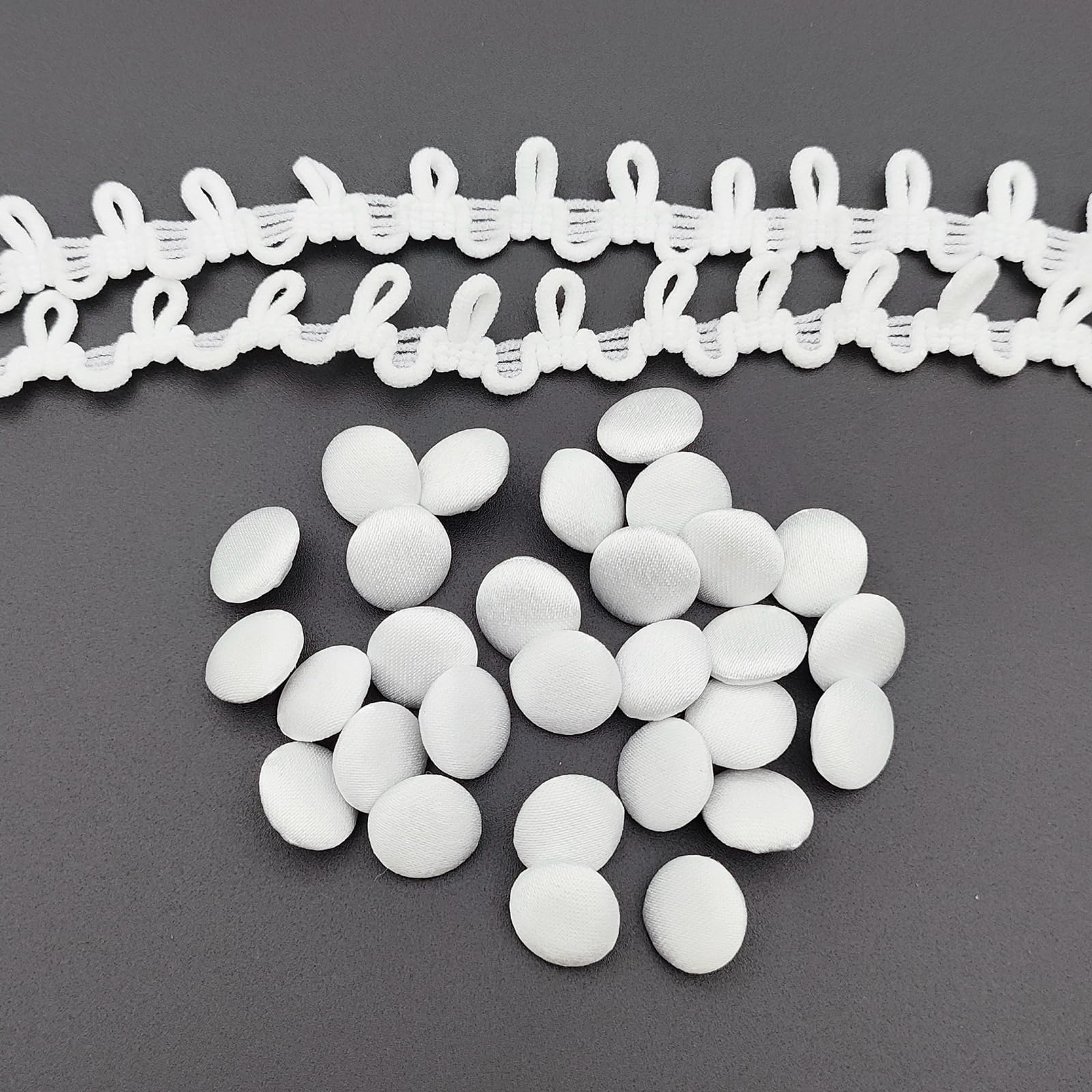 Amazon.com: Carytalee 30PC/Set 1/2 Inch White Satin Cloth Buttons ...