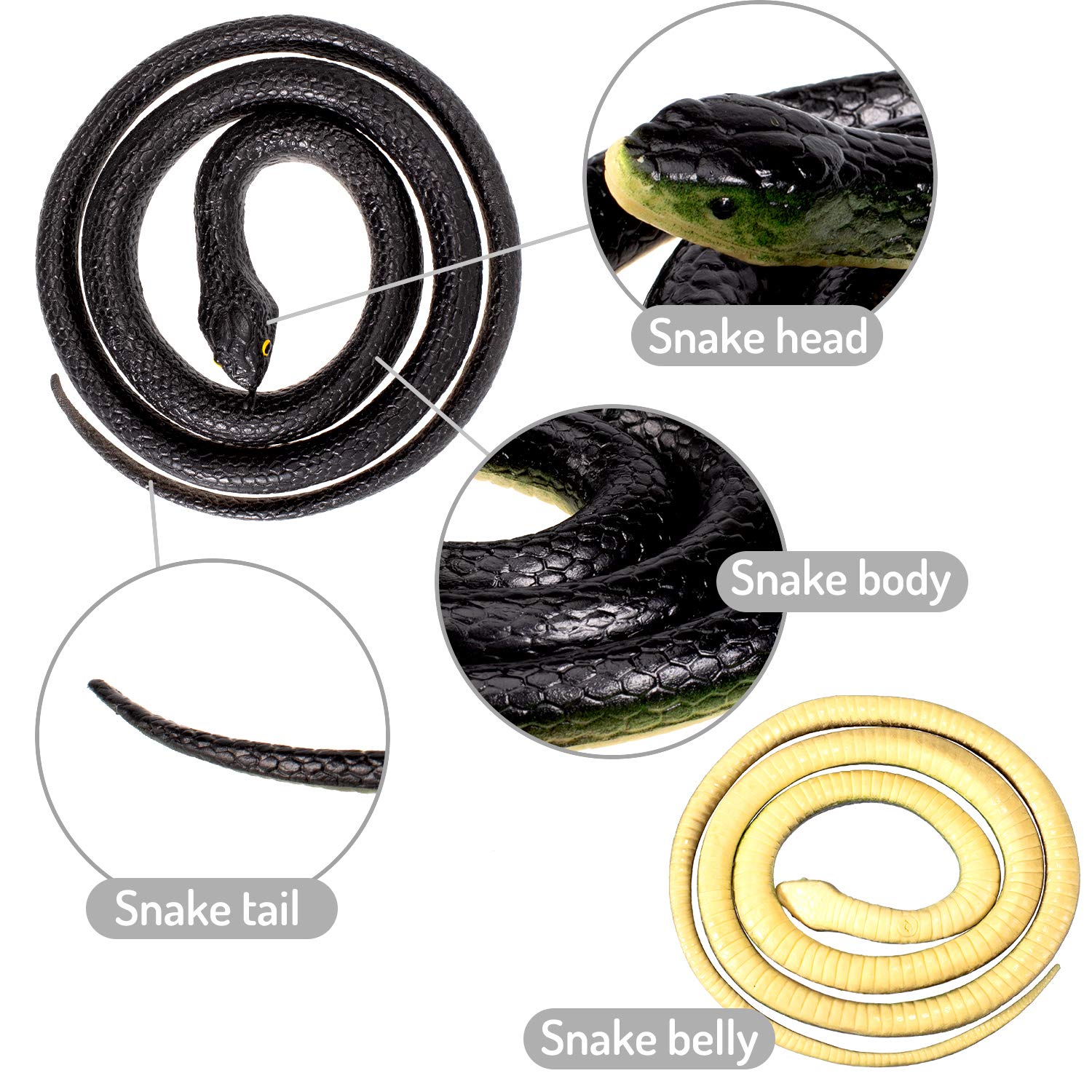 Snake Toy Hengsof Rubber Snakes Fake Snake Rattlesnake Realistic Keep ...