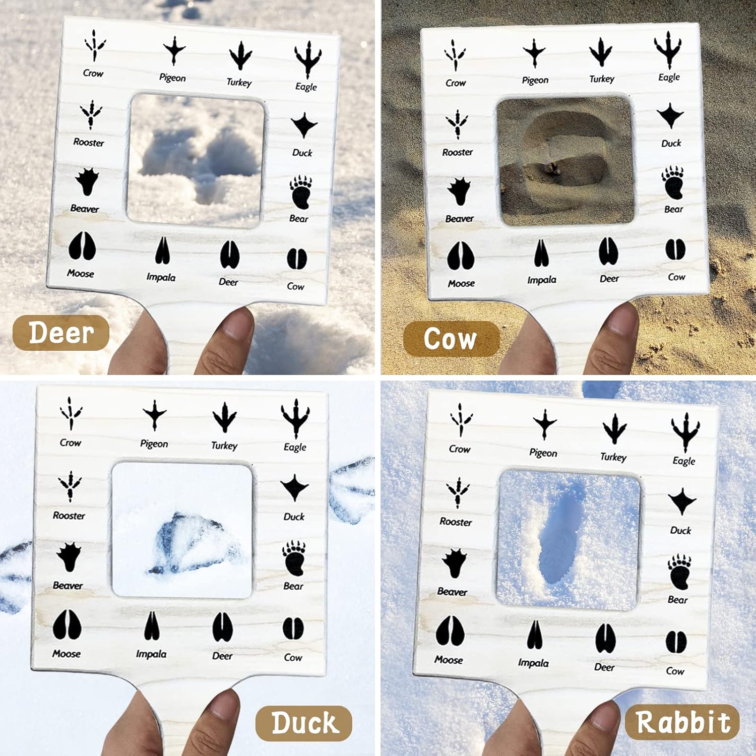 Yanmucy Nature Guide Finder Frame Wooden Double Sided Nature Viewfinder ...