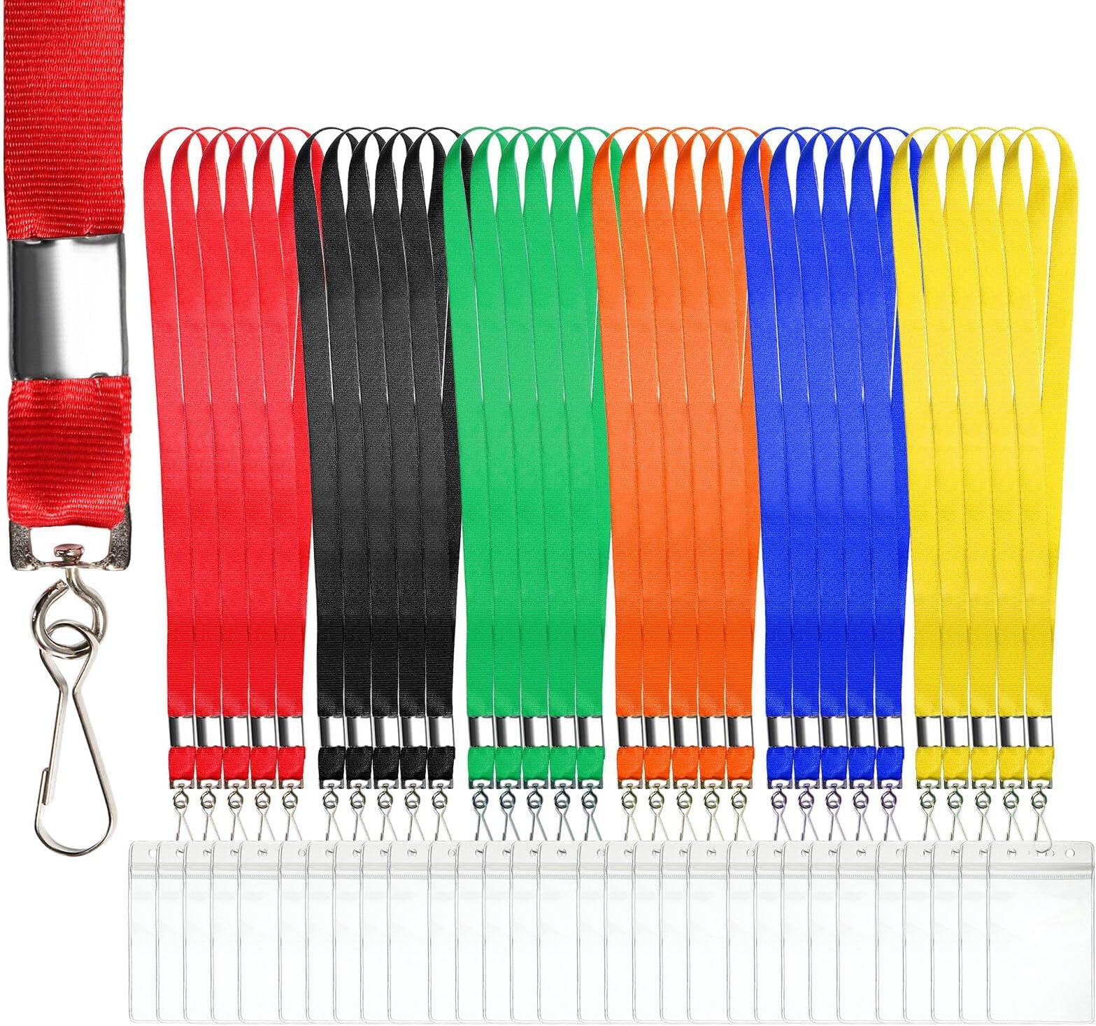 Amazon.com : Mezchi 30 Pack Lanyards with ID Badge Holders, 6 Colors ...