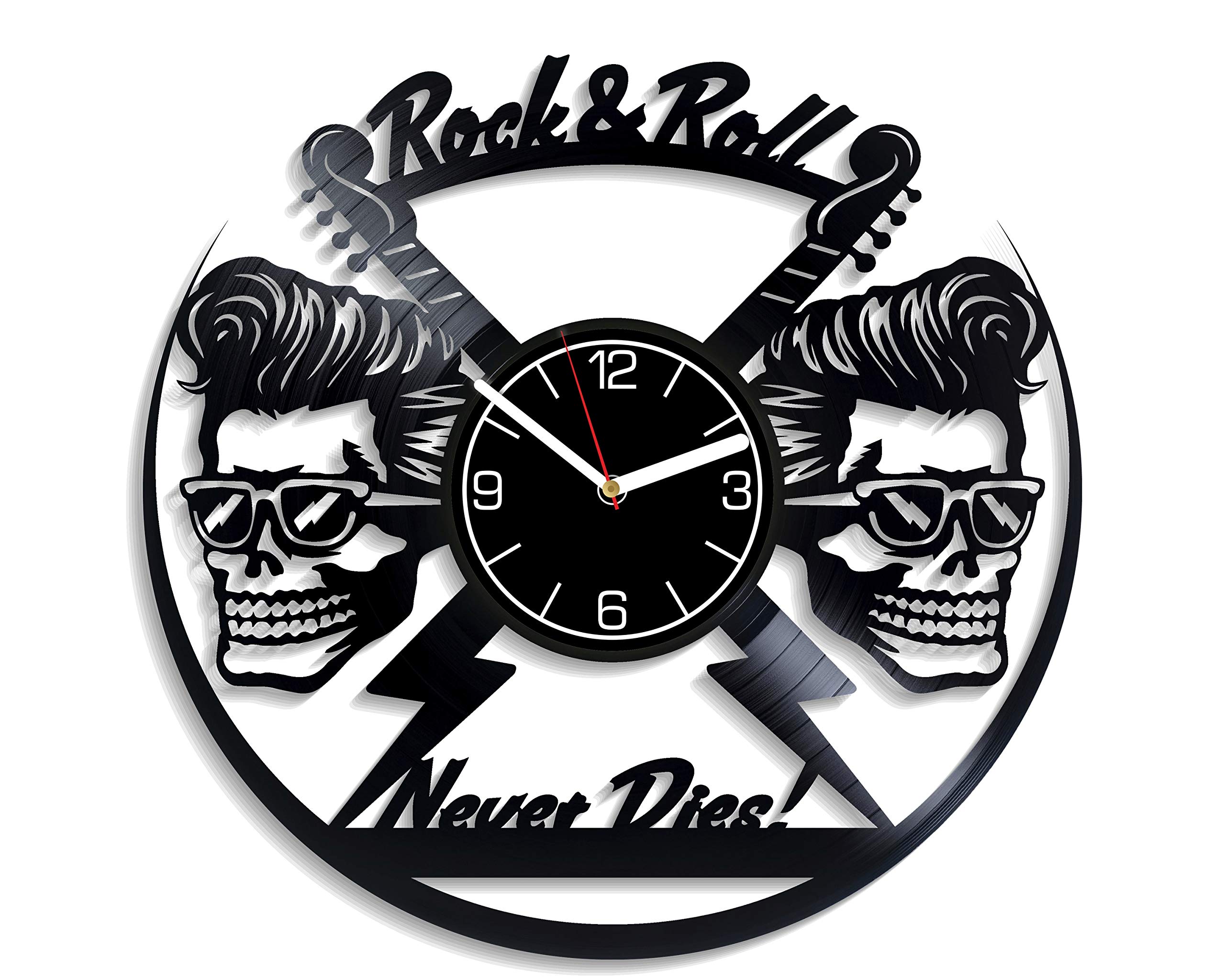 Amazon.com: Kovides Rock n Roll Vinyl Record Music Wall Clock, Modern ...