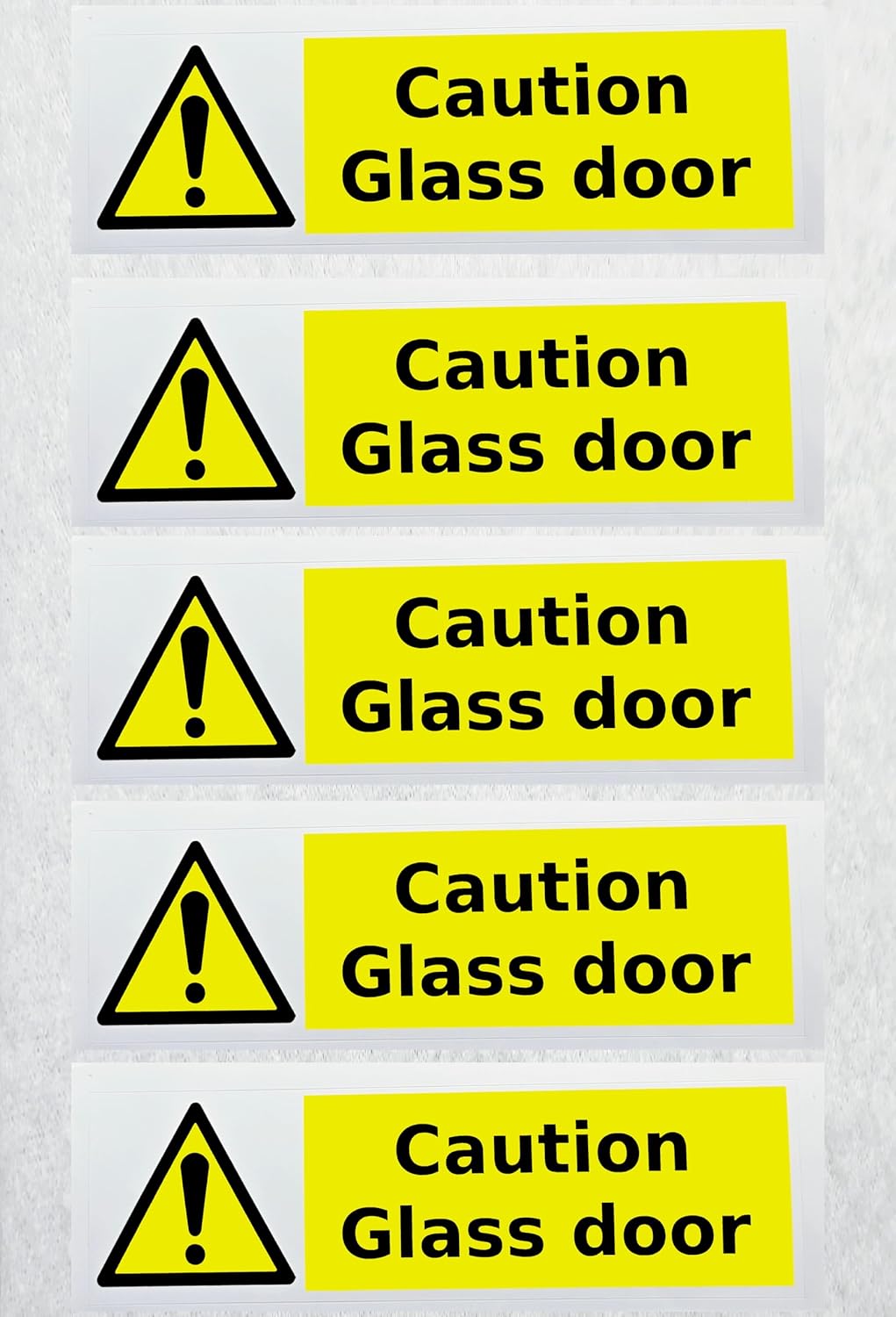 Caution Glass Door Warning Sticker Pack of 5 Waterproof Outdoor Vinyl ...