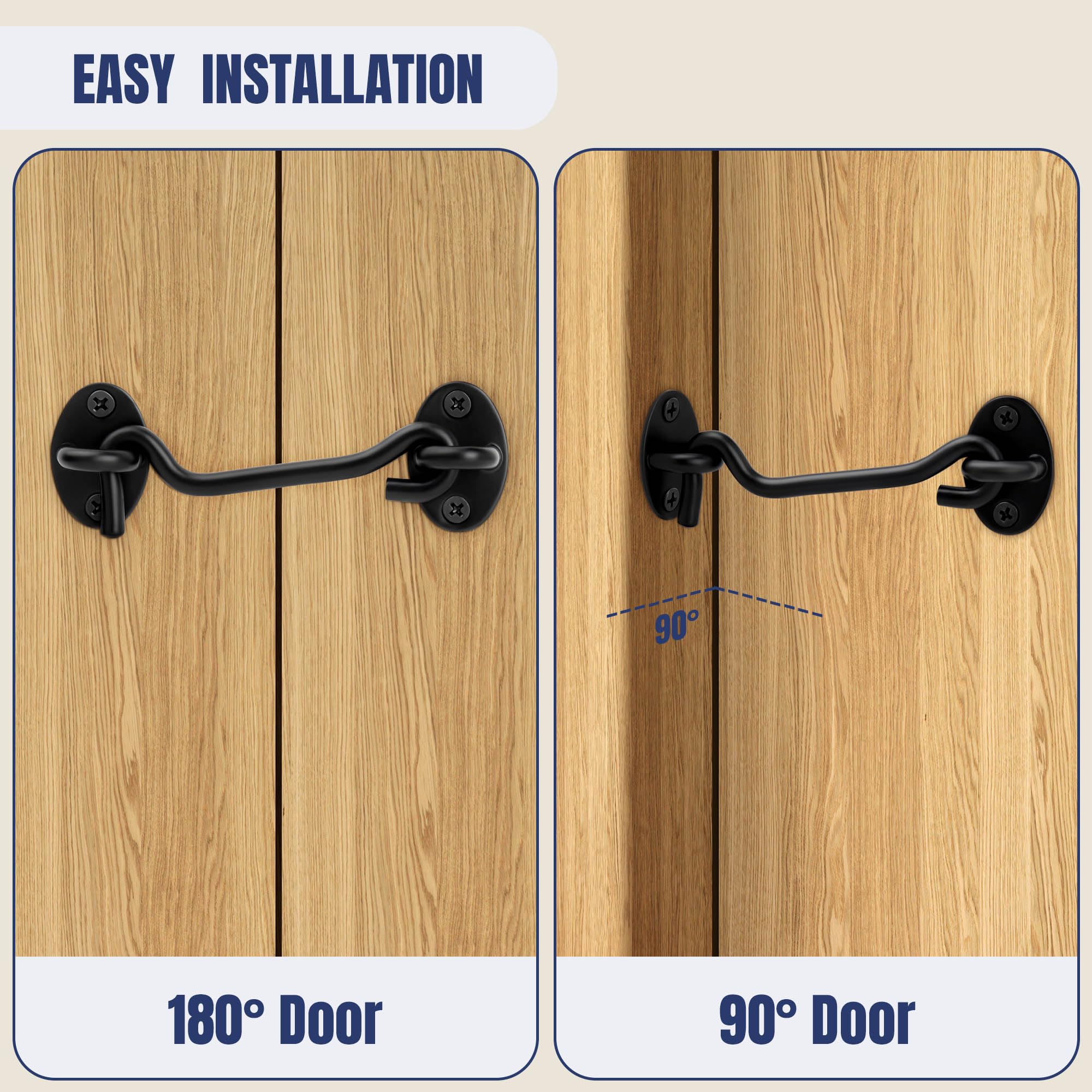 Snapklik.com : Privacy Hook And Eye Latch, 4 Inch Heavy Duty Barn Door ...