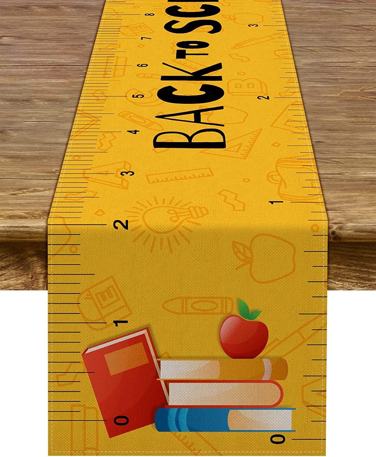 Amazon.com: Pudodo Back to School Table Runner Ruler First Day of ...