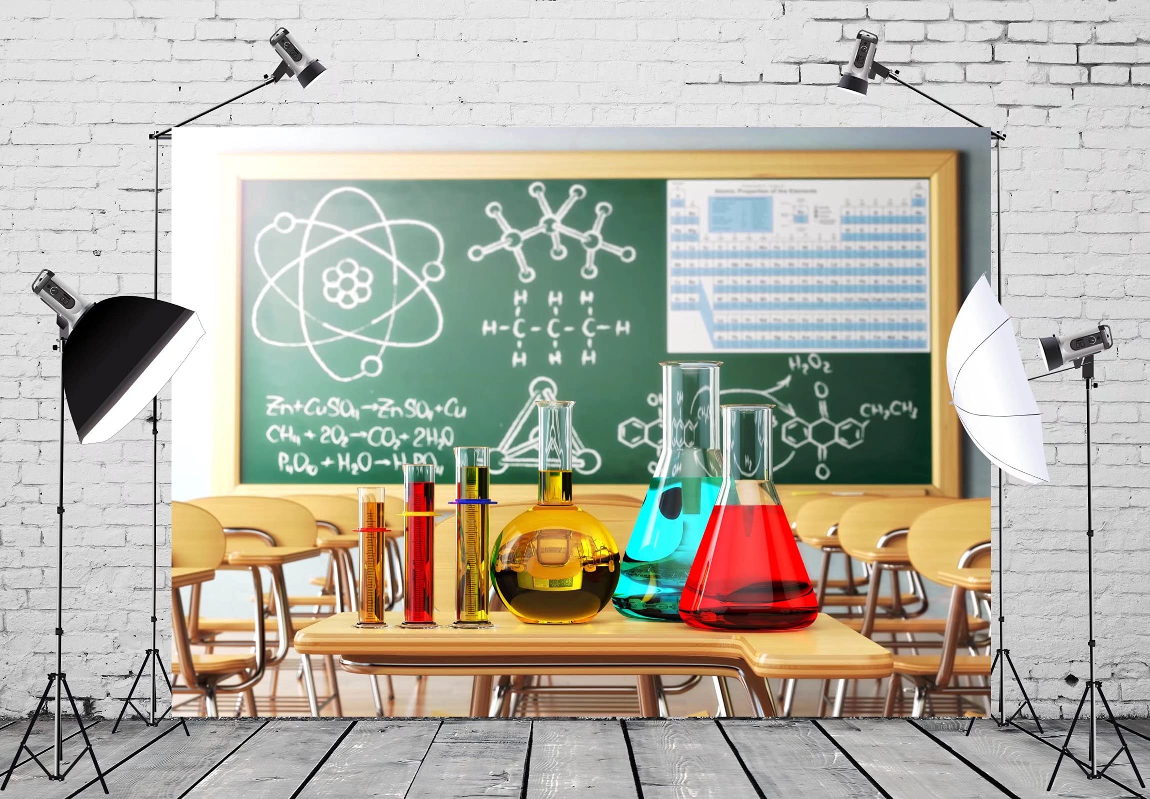Snapklik.com : 5x3ft Fabric Chemical Lab Backdrop Classroom Periodic ...