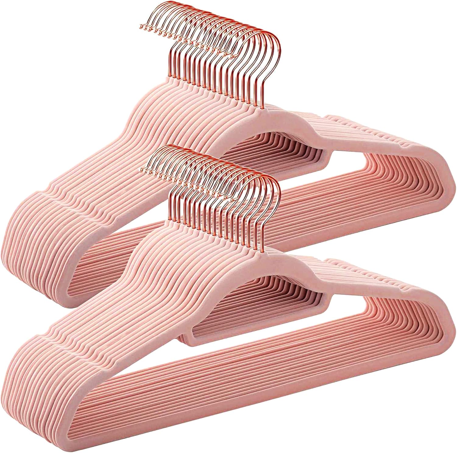 Amazon.com: BGRQRIQ Pink Velvet Hangers 30 Pack - Rose Gold Hook, Space ...