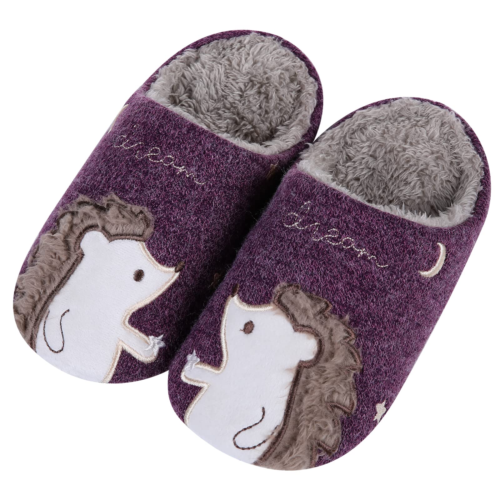 shevalues Cute Animal Slippers for Women Men | Unisex Fuzzy Indoor ...