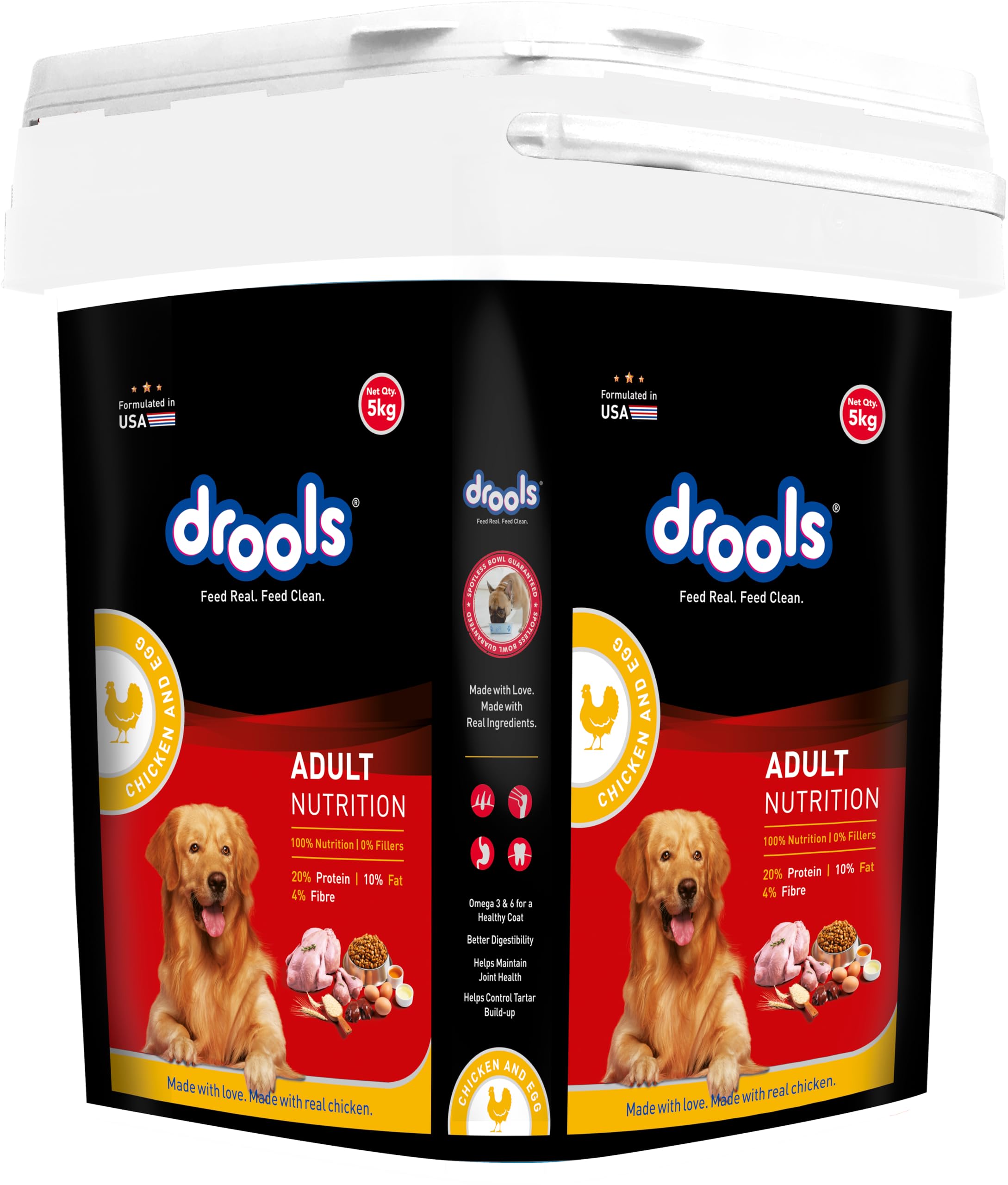 Drool Adult Dry Dog Food Chicken and Egg Inside Container 5kg Pack ...