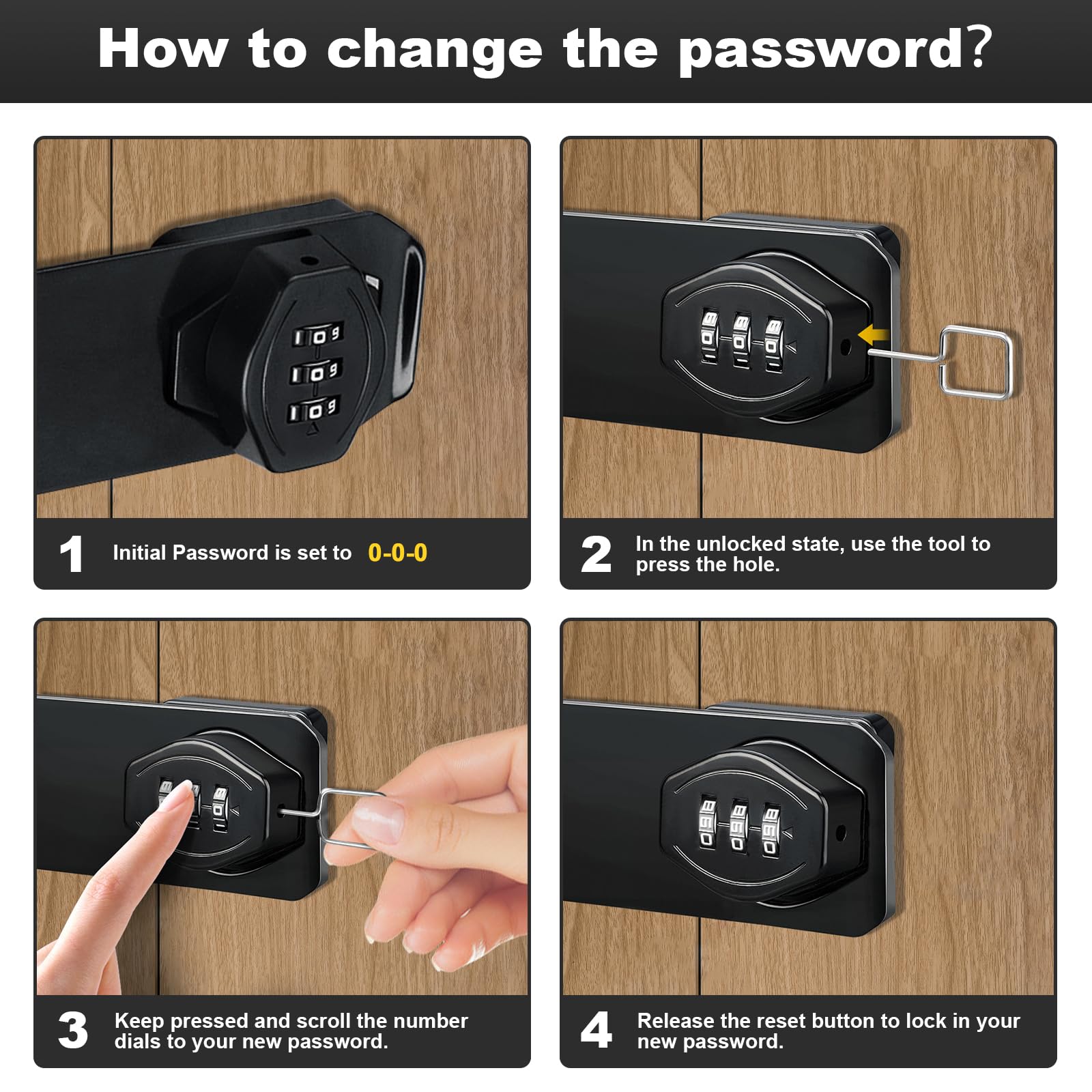Snapklik.com : Cabinet Door Locks, 4 Inch Collapsible Password Rotary ...