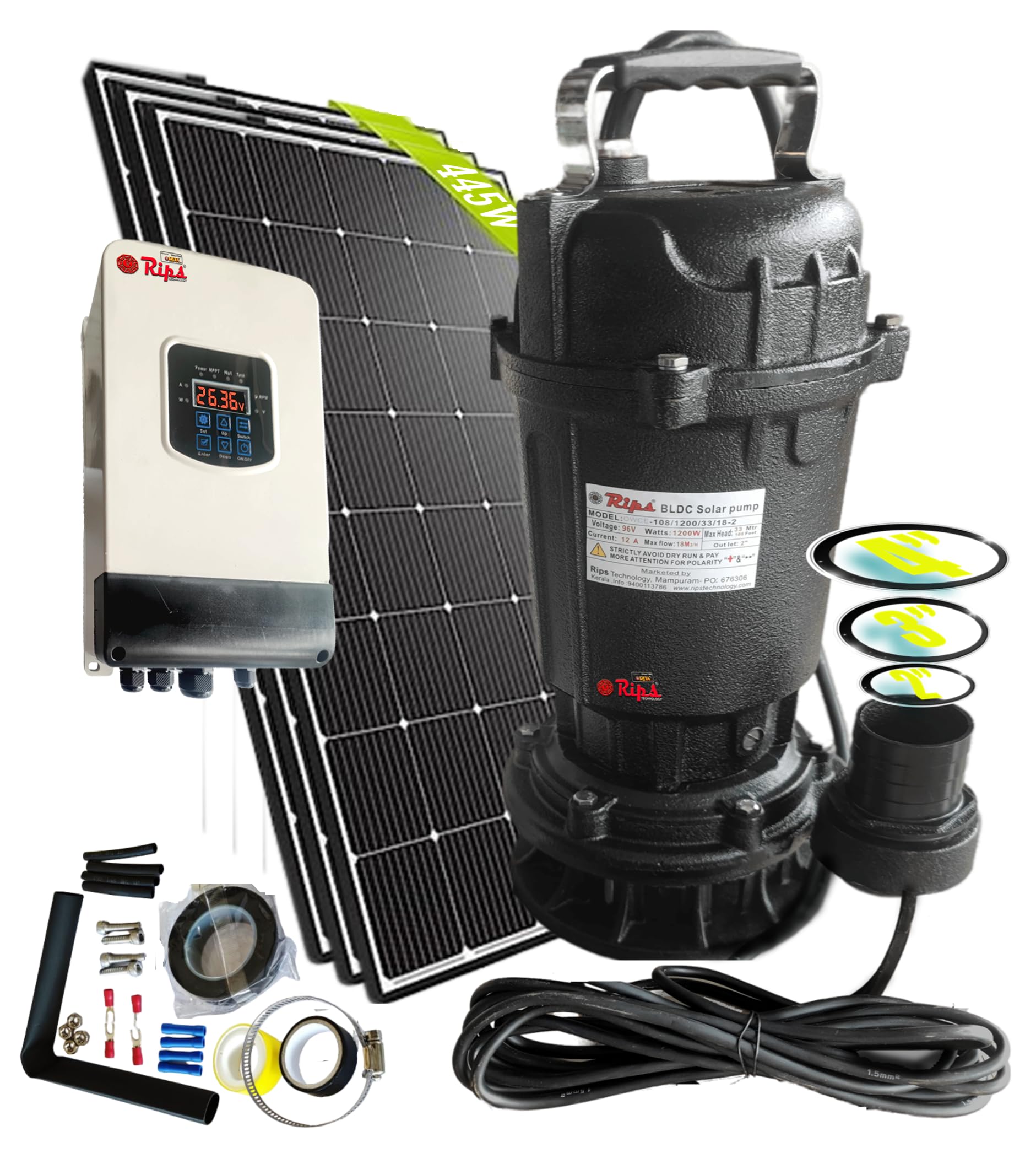 Rips Technology Rips Riya Bldc Solar Submersible Openwell External ...