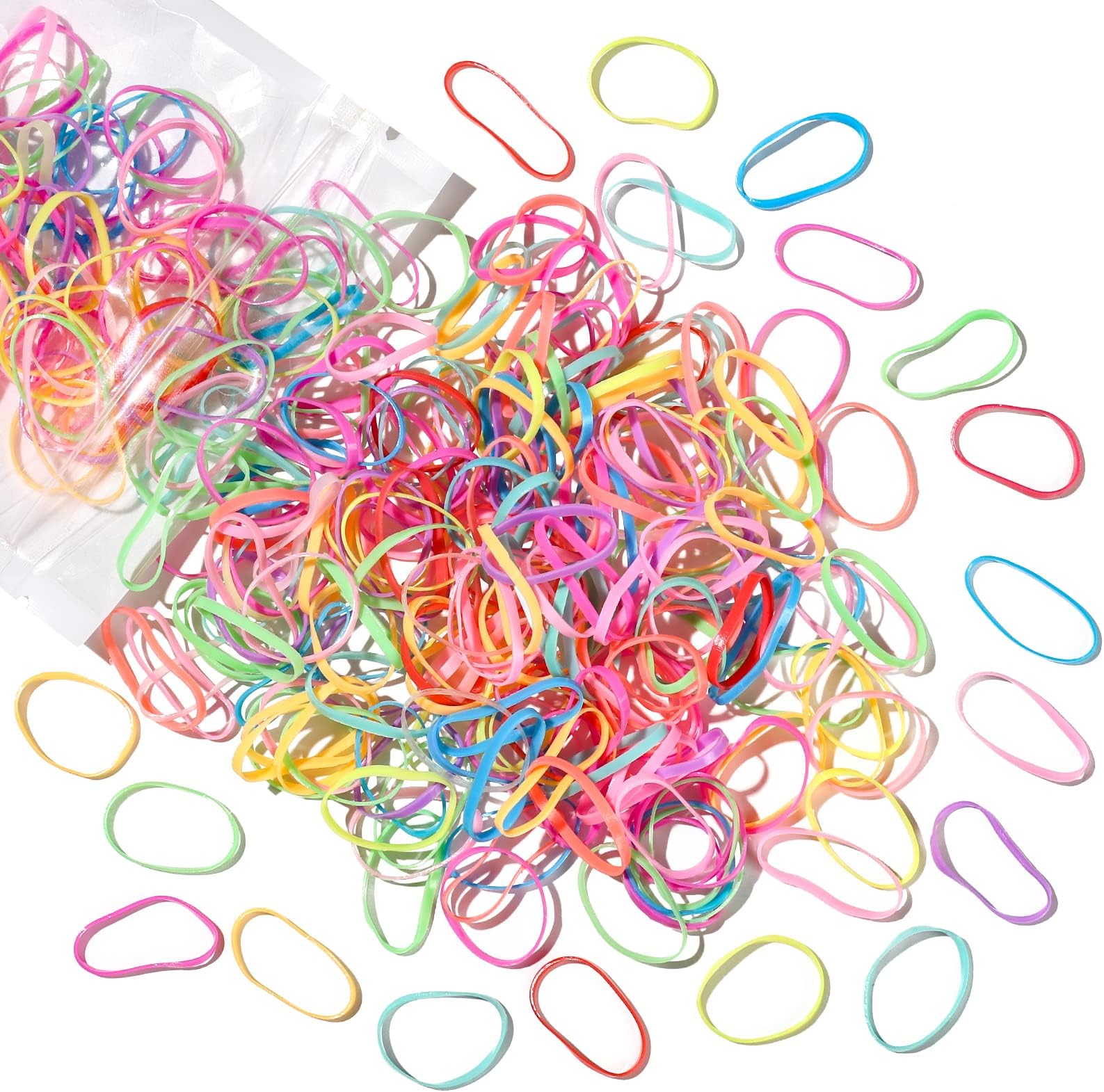 Amazon.com : Rubber Bands for Hair, Multi Colored Hair Elastics - 2000 ...
