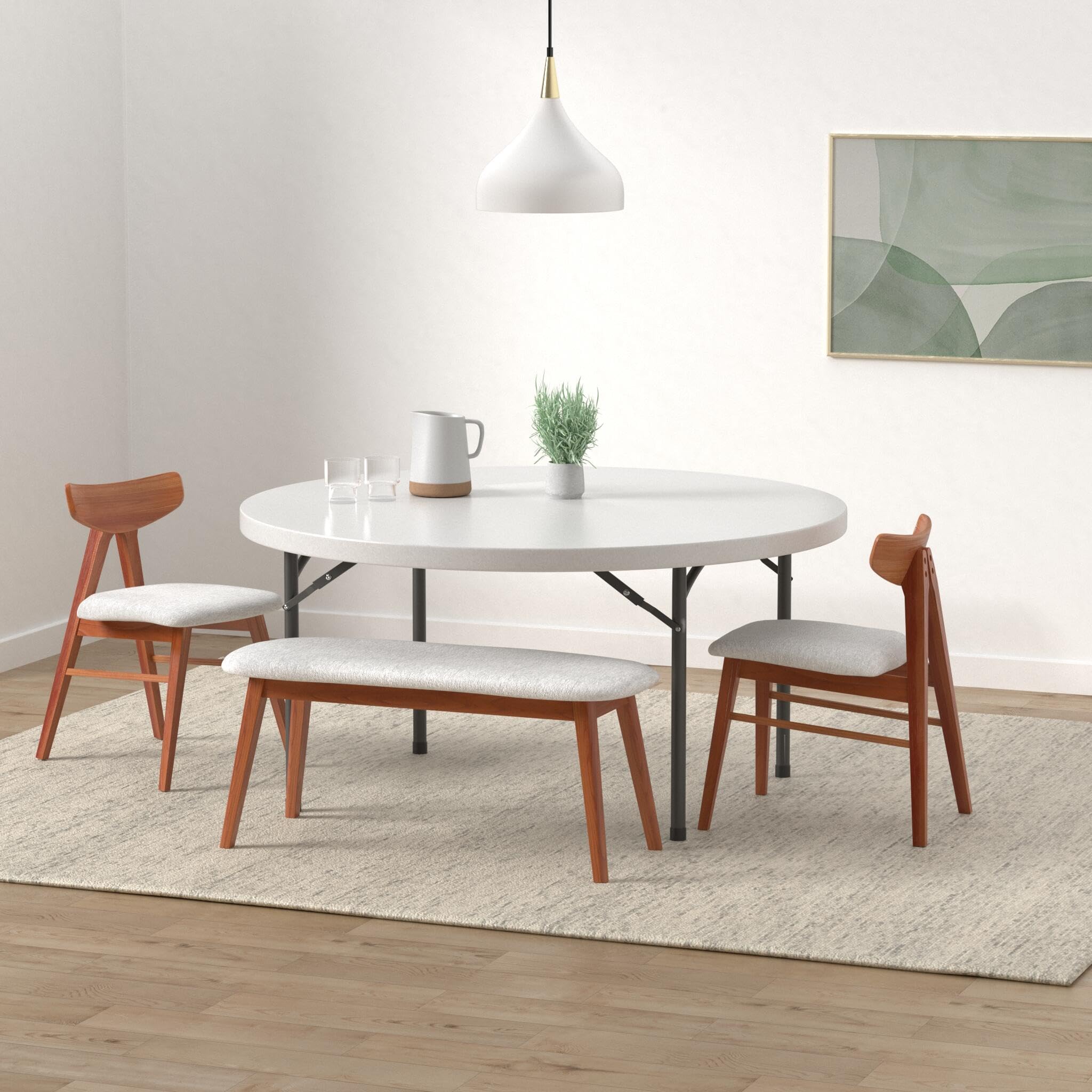 Portable Round Table Lorell Relevance Series Rectangular Conference ...