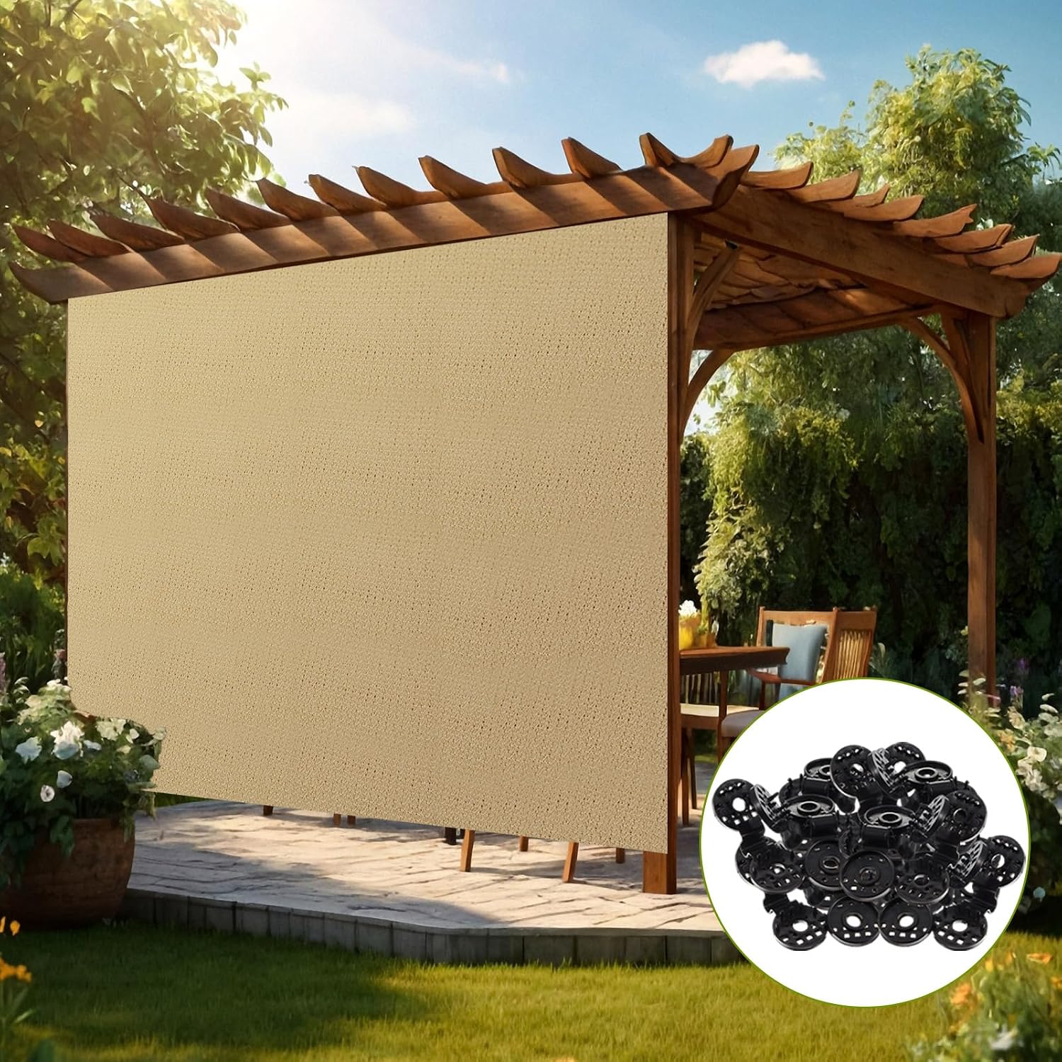 Amazon.com : Ribbonlic 6 x 15 ft Sunshade Fabric Roll 95% Sunshades ...