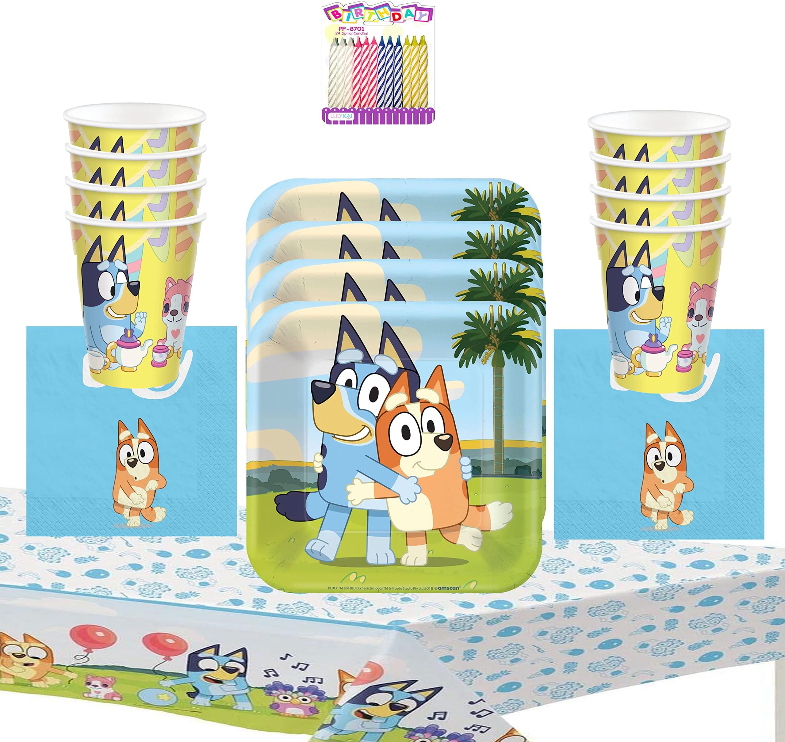 Amazon.com: Bluey Party Supplies Pack Serves 16: Bluey Birthday Party ...