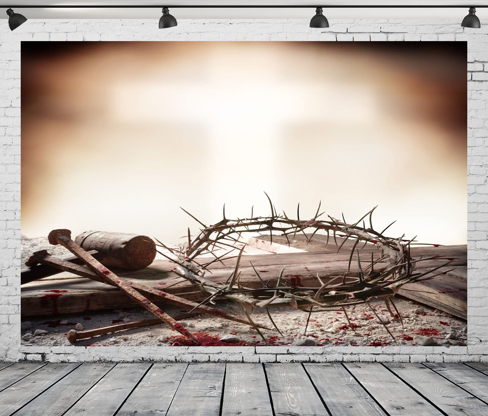 Amazon.com : CORFOTO 7x5ft Fabric Crucifixion of Jesus Christ Backdrop ...