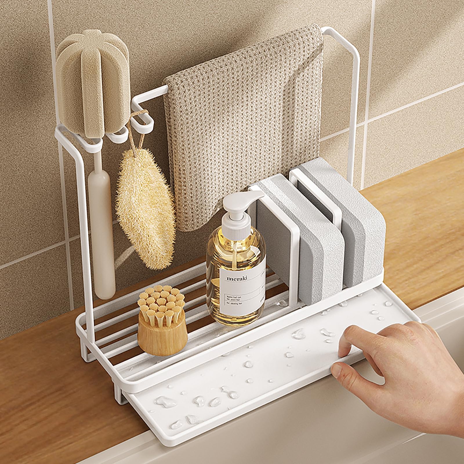Amazon.com - Sponge Holder for Kitchen Sink Counter - Ceramic Dish ...