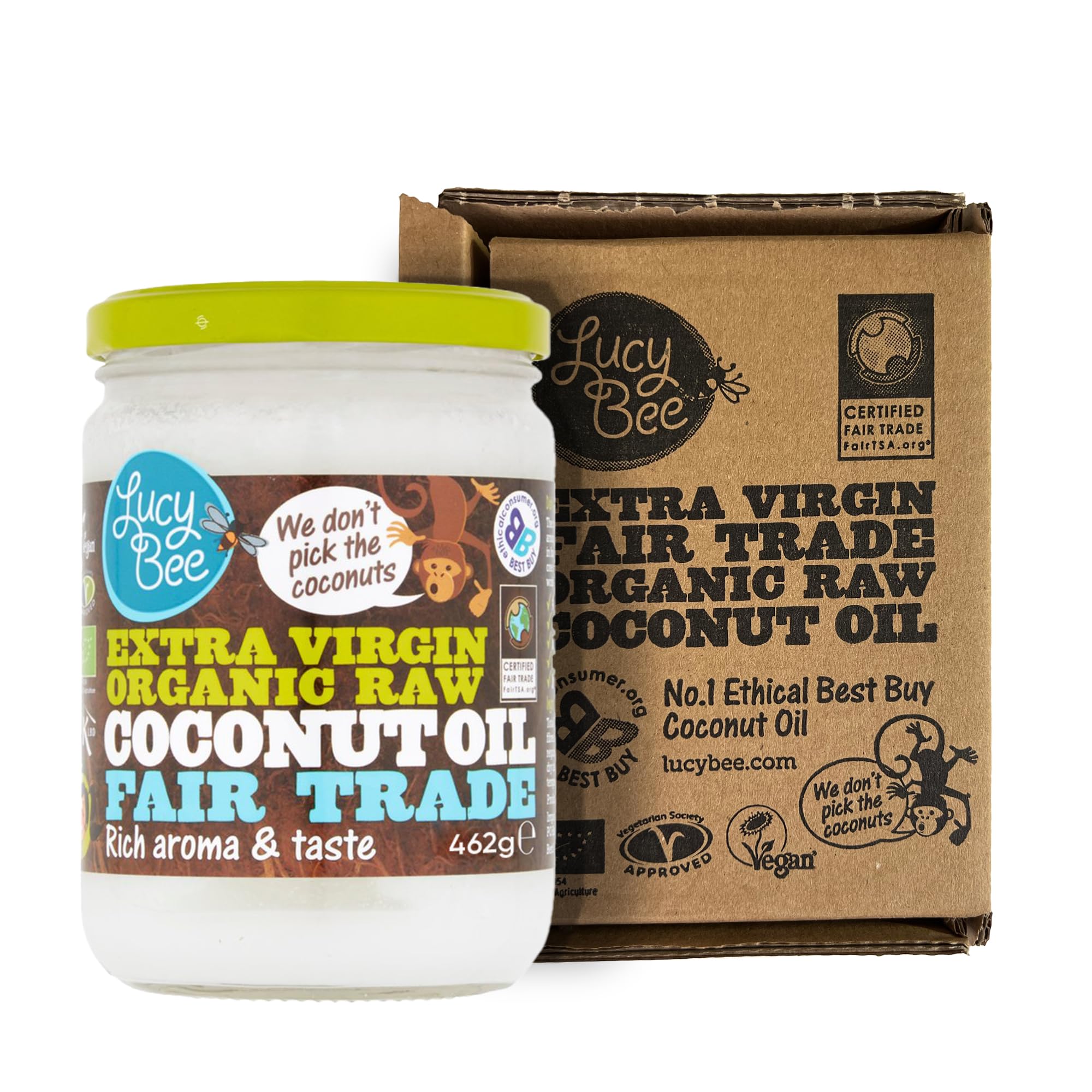 462g Extra Virgin Organic Coconut Oil, Amazon Exclusive Lucy Bee ...