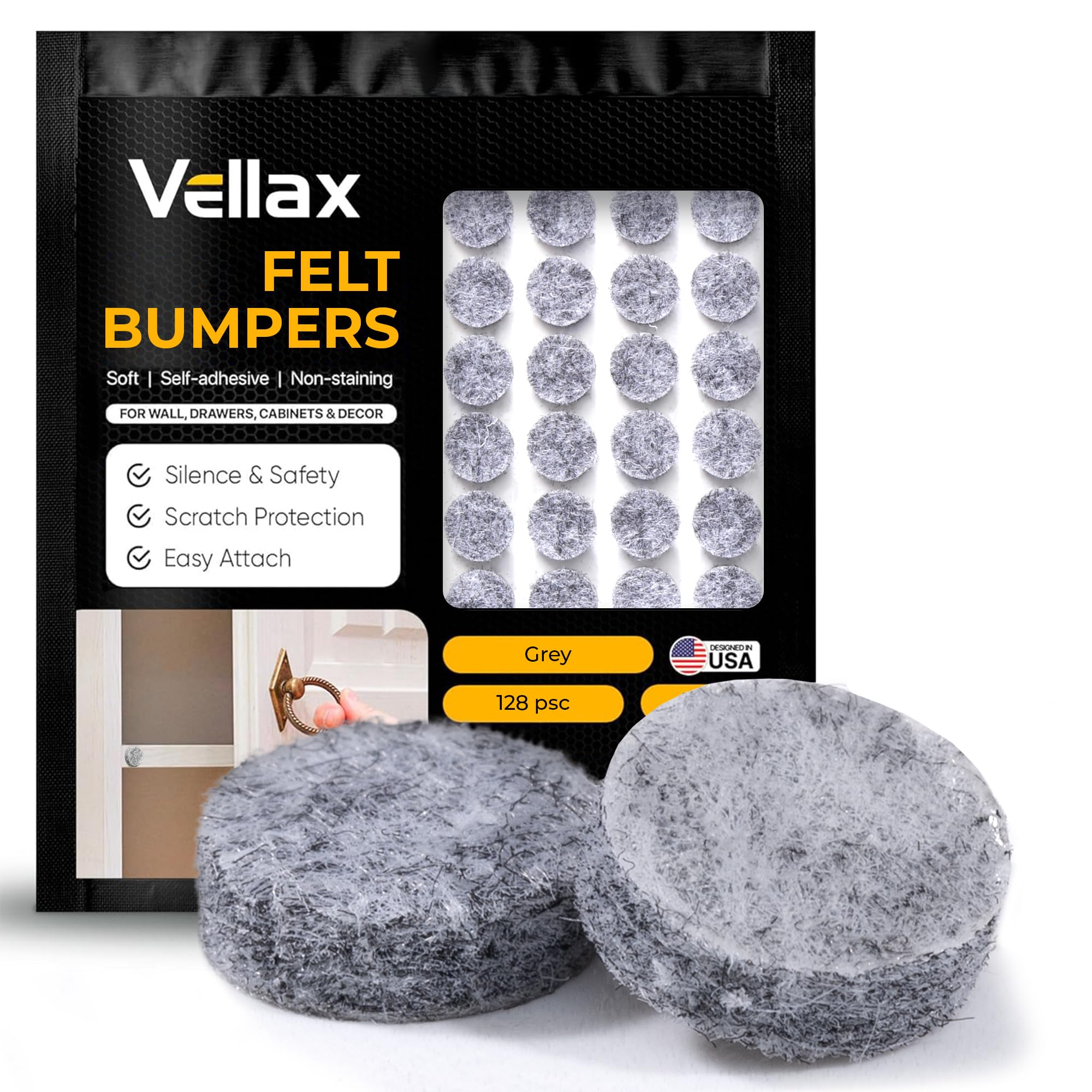 Felt Cabinet Door Felt Furniture Pads Dark Brown – 3/8” (10mm)