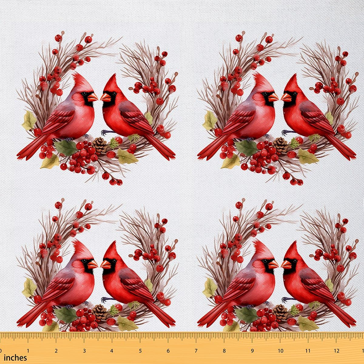 Amazon.com: jejeloiu Red Cardinals Fabric by The Yard 1 Yard Kids Pine ...