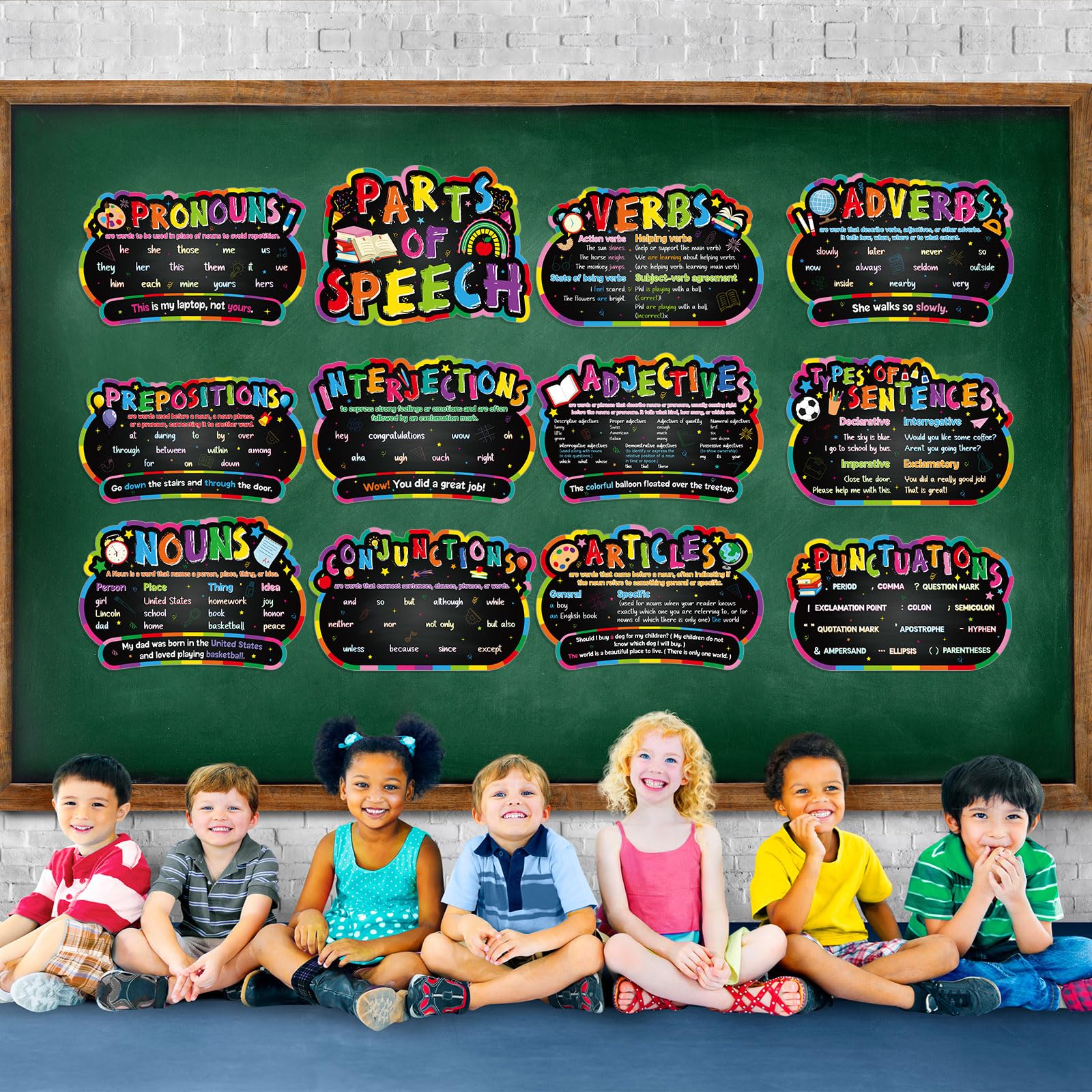 Snapklik.com : Pasimy 12 Pieces Parts Of Speech Posters English Grammar ...