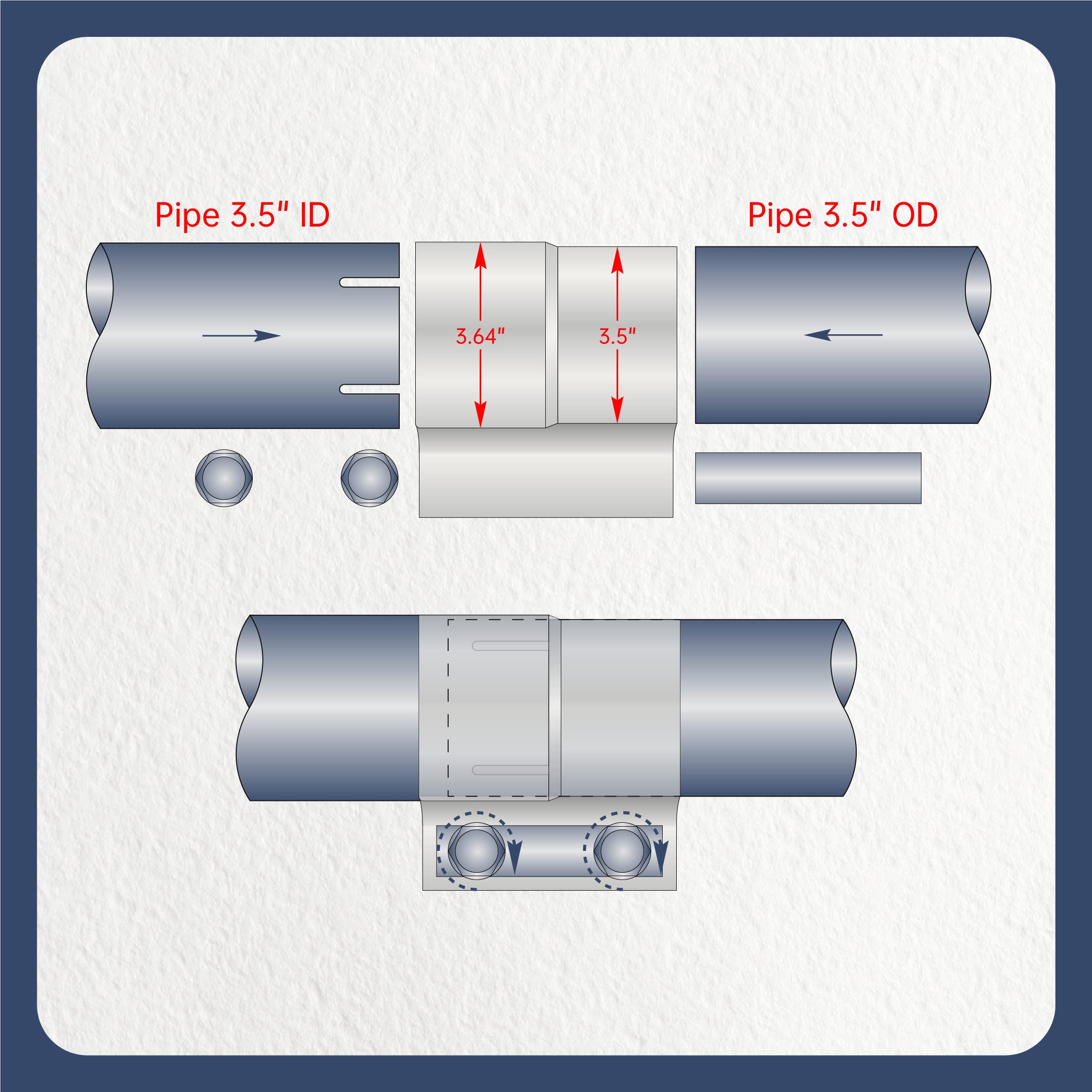 Snapklik.com : BATONECO 3.5 Inch Lap Joint Exhaust Band Clamp Exhaust ...
