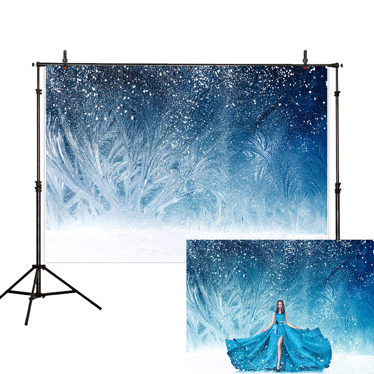 Allenjoy 7x5ft Frozen Theme Backdrop Winter Wonderland Magic Fantasy ...