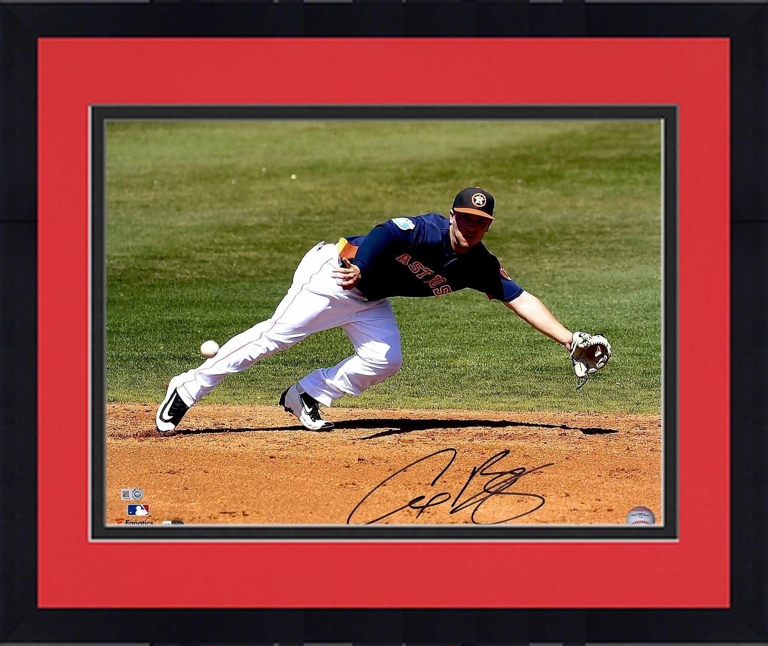Framed Alex Bregman Houston Astros Autographed 16" x 20" Fielding ...