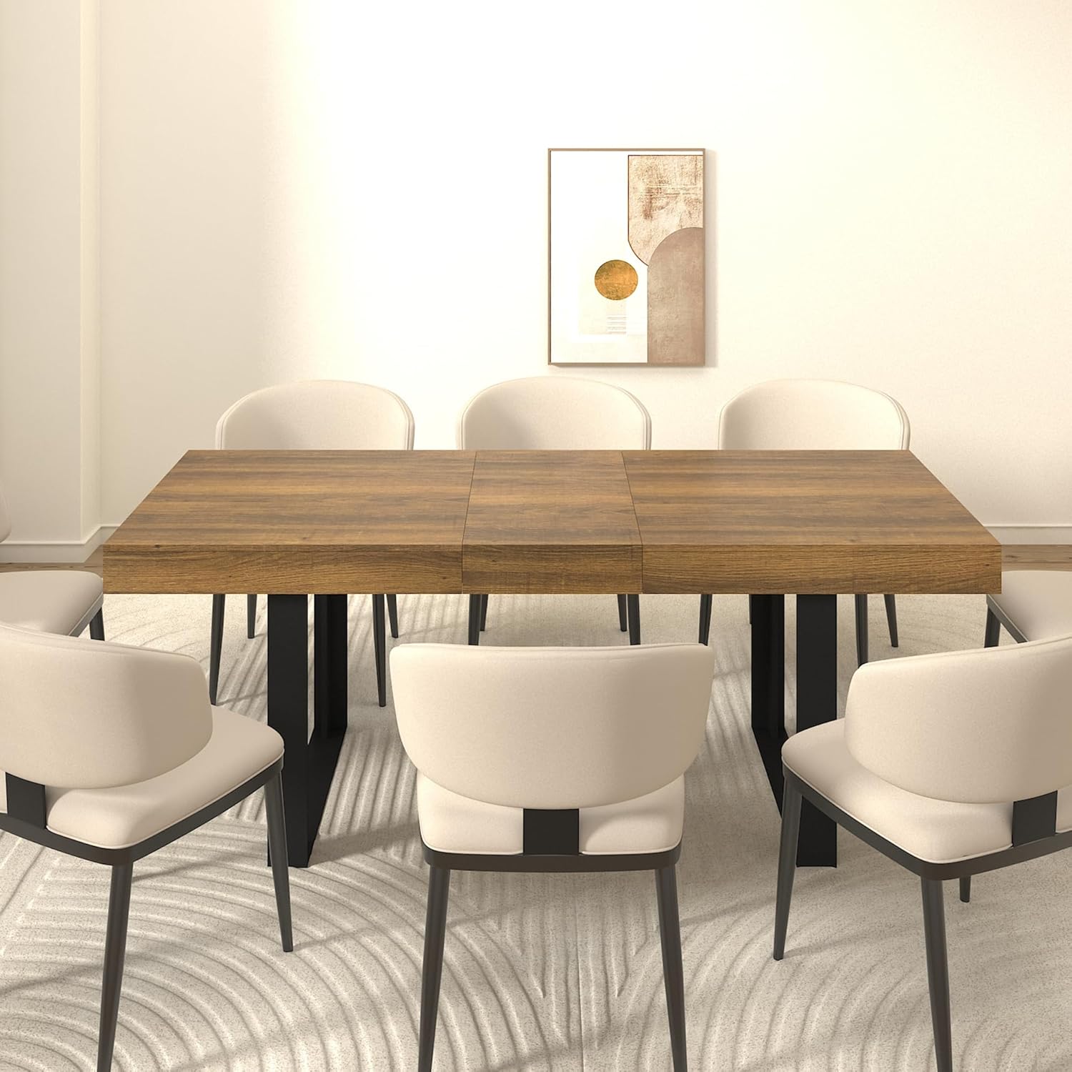 Amazon.com - BAYYELL 63" - 79" Extendable Dining Room Table, Expandable ...