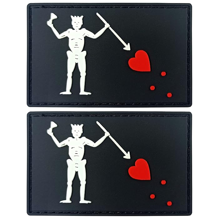 Buy JBCD Pirate Edward Teach Flag Patch Blackbeard Pirate Tactical ...