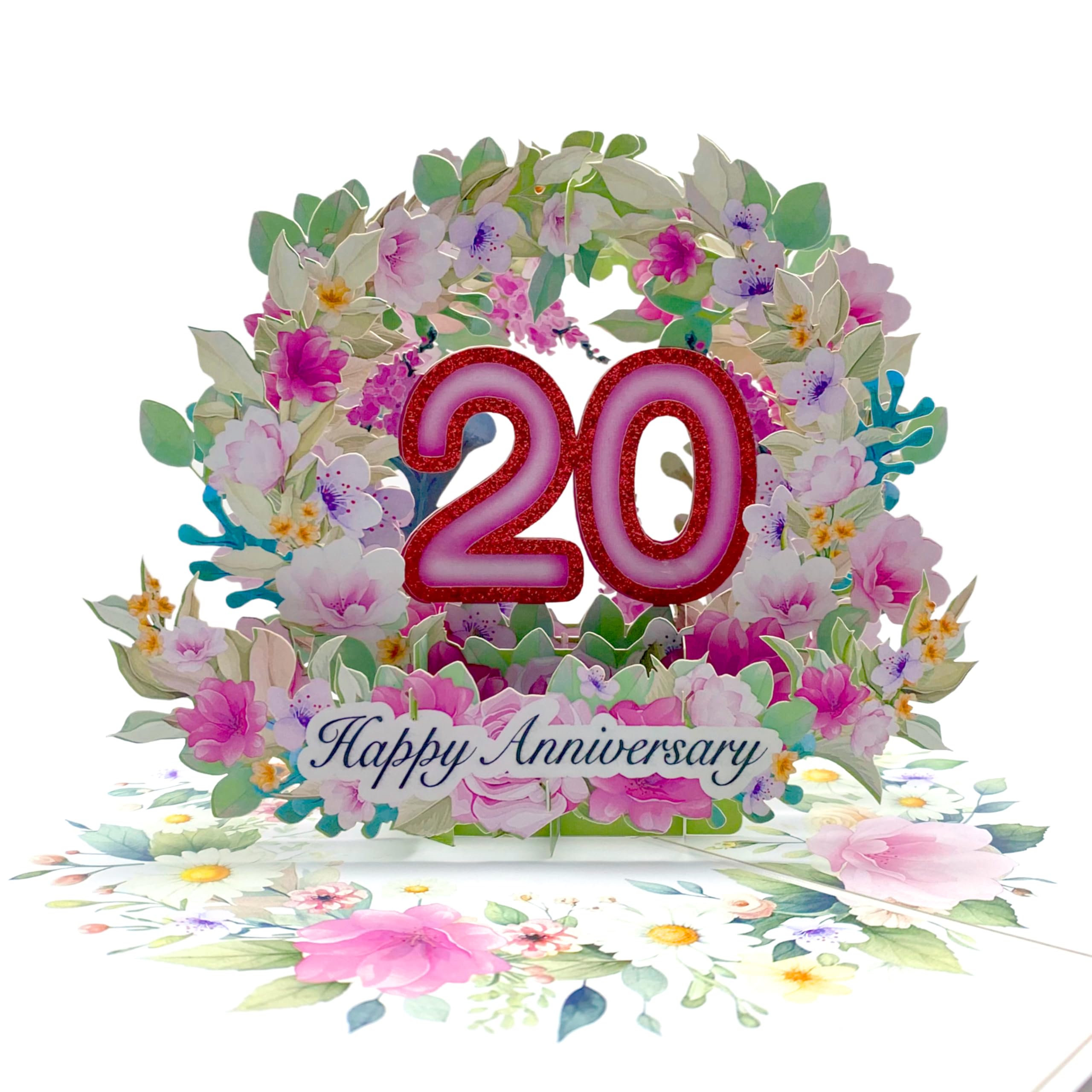 Amazon.com : MeeSunnie Happy 20th Anniversary Card, 20 Years of ...