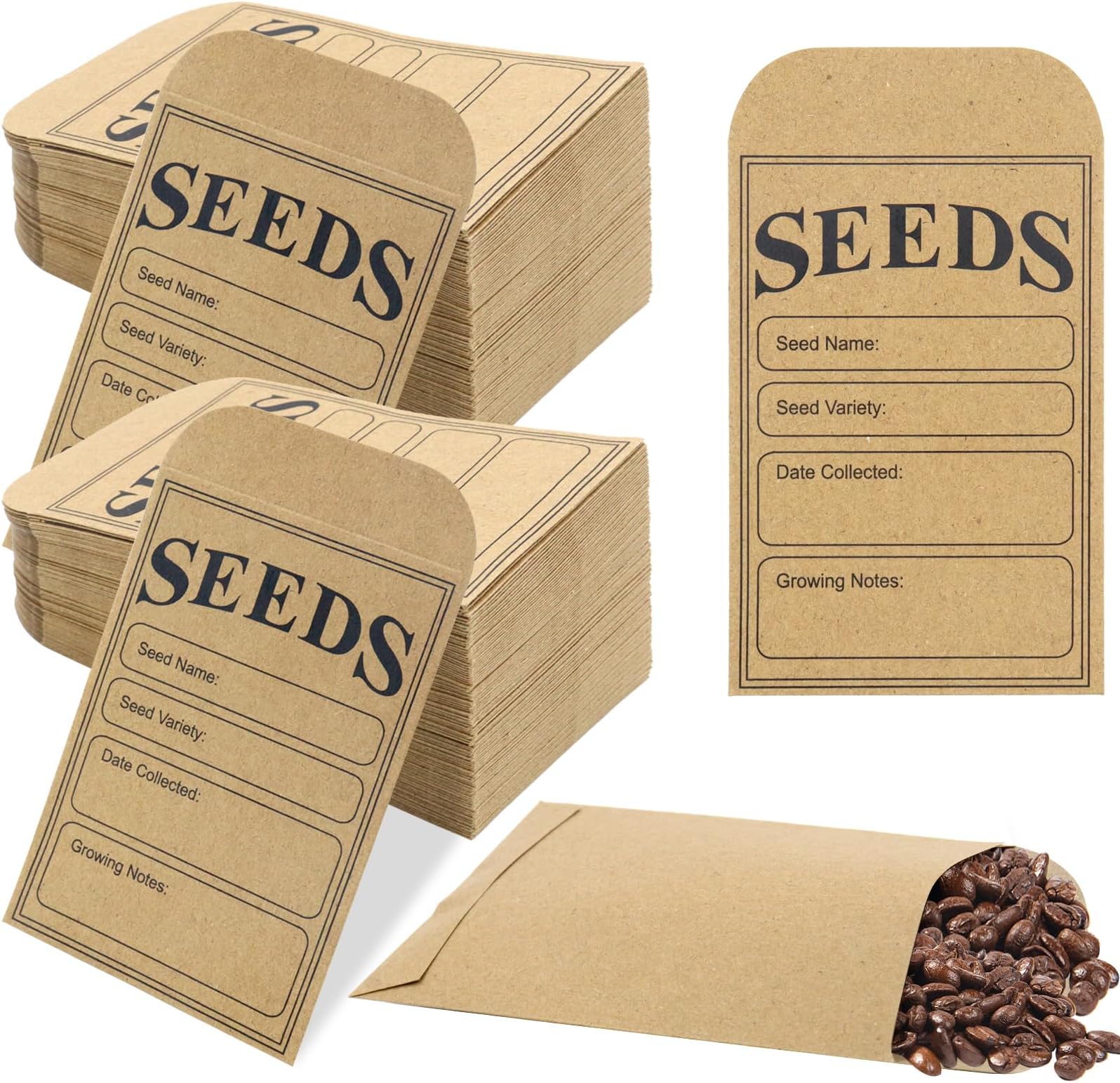 Amazon.com : 150 Pack Seed Envelopes, Resealable Self Sealing Seed ...