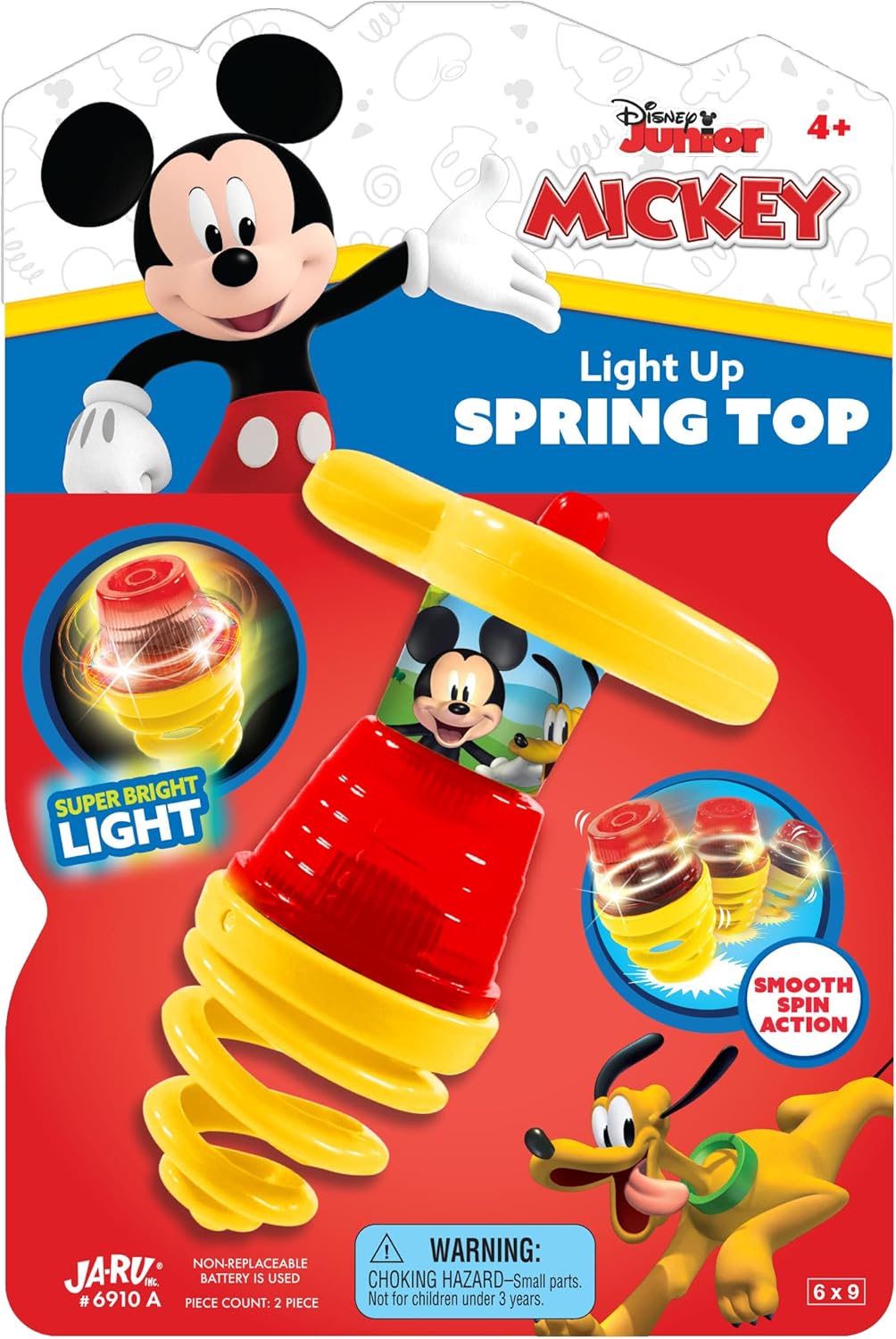 Amazon.com: JA-RU Light Up Spinning Top Mickey Mouse & Friends Disney Junior Style, UFO Spin ...