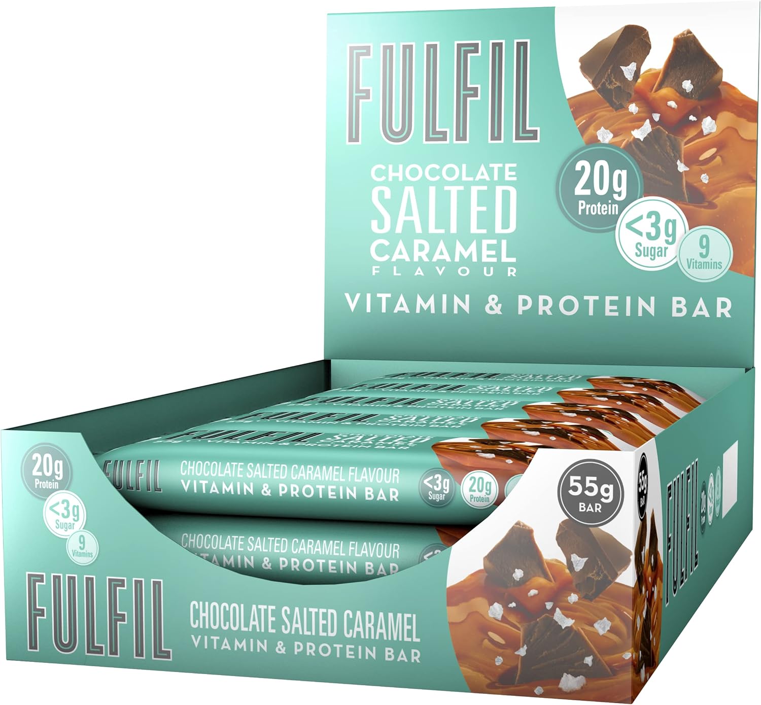 FULFIL Vitamin and Protein Bar (15 x 55g Bars) — Chocolate Salted ...