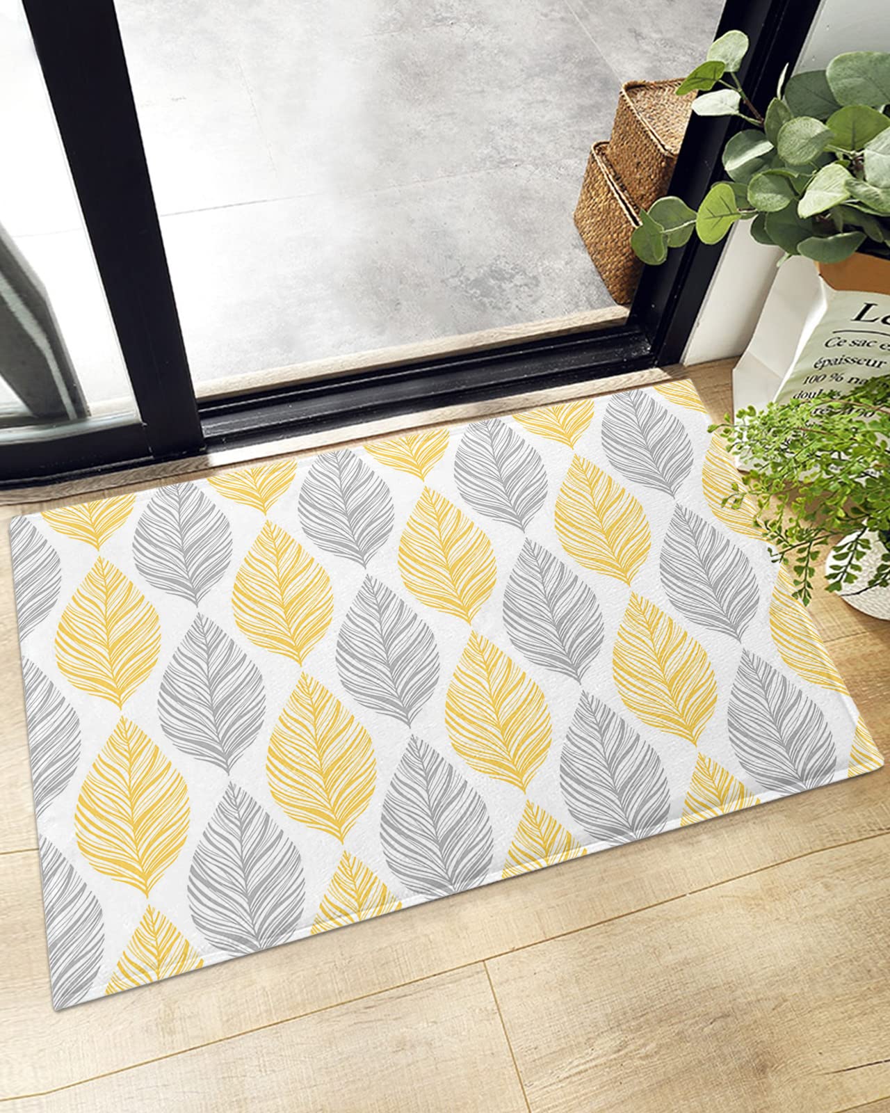 Bath Rug Yellow Gray Habitat Stripe Bath Mat Mustard | Sainsbury's