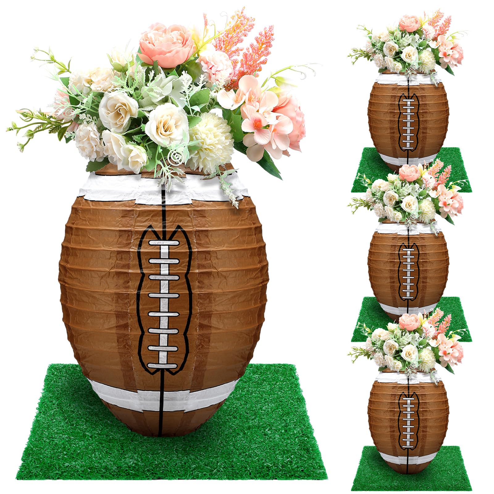 Amazon.com: Rossesay 4 Pcs Football Table Centerpiece Decoration Paper ...