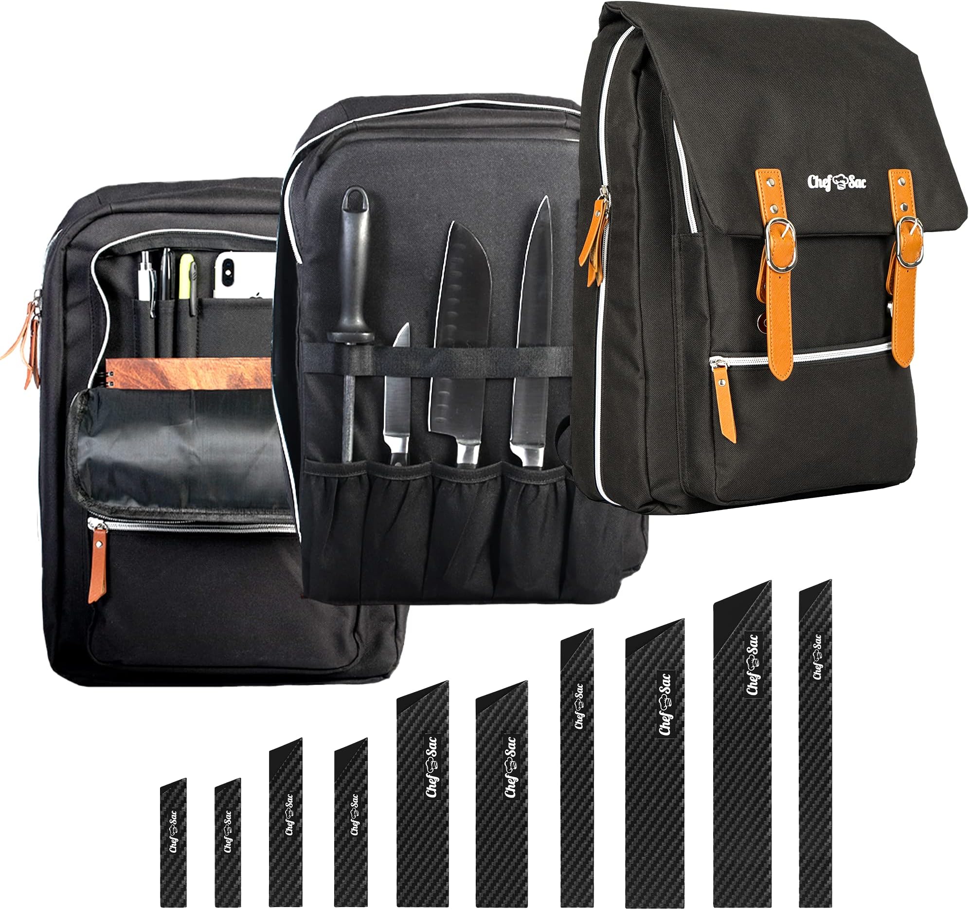 Amazon.com: Vintage Chef Knife Backpack with 10-Pack Knife Edge Guards ...