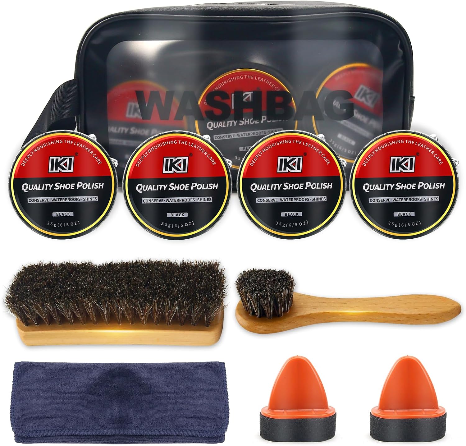 Amazon.com: IKI Leather Boot Care Kit - 10 PCS Shoe Polish & Shine Kit ...