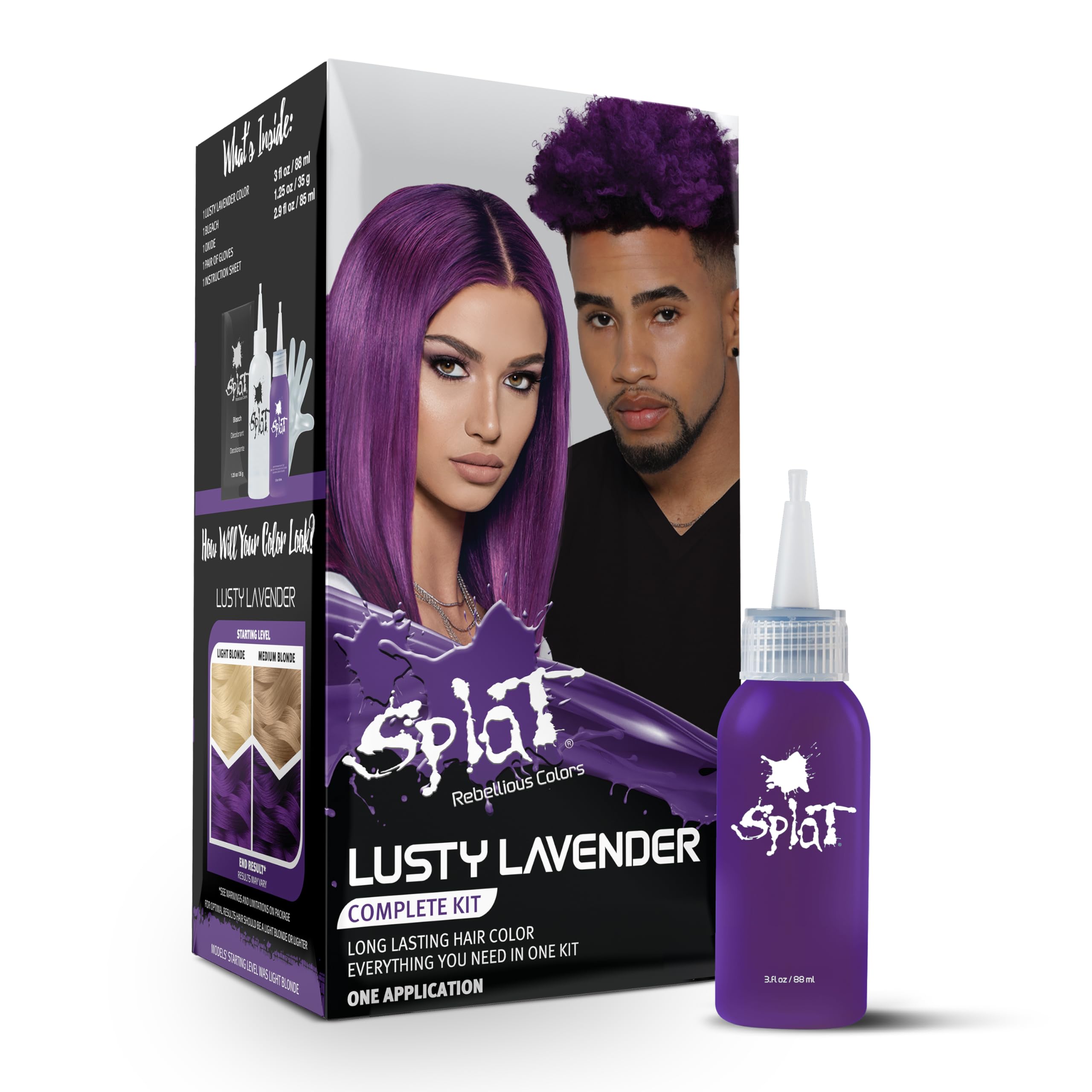 SPLAT Purple Hair Dye - Semi Permanent Hair Colour Lasts Up to 30 ...