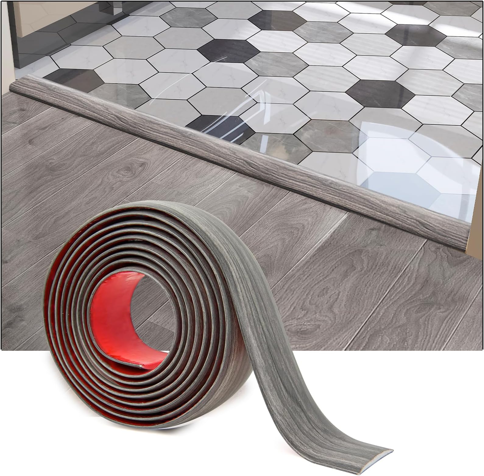 Art3d Self Adhesive Vinyl Floor Transition Strip, Laminate Floor Strip ...