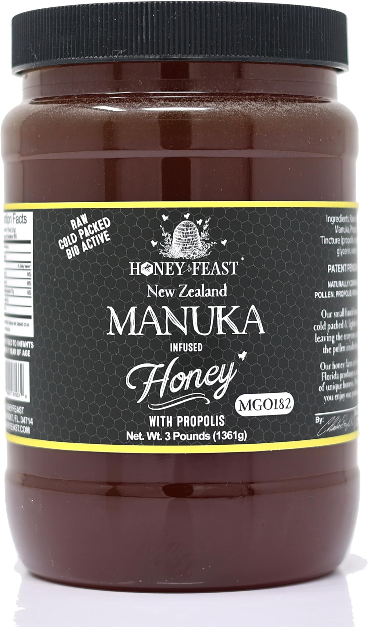 Amazon.com : HONEY FEAST Propolis Infused Raw Manuka Honey | New ...