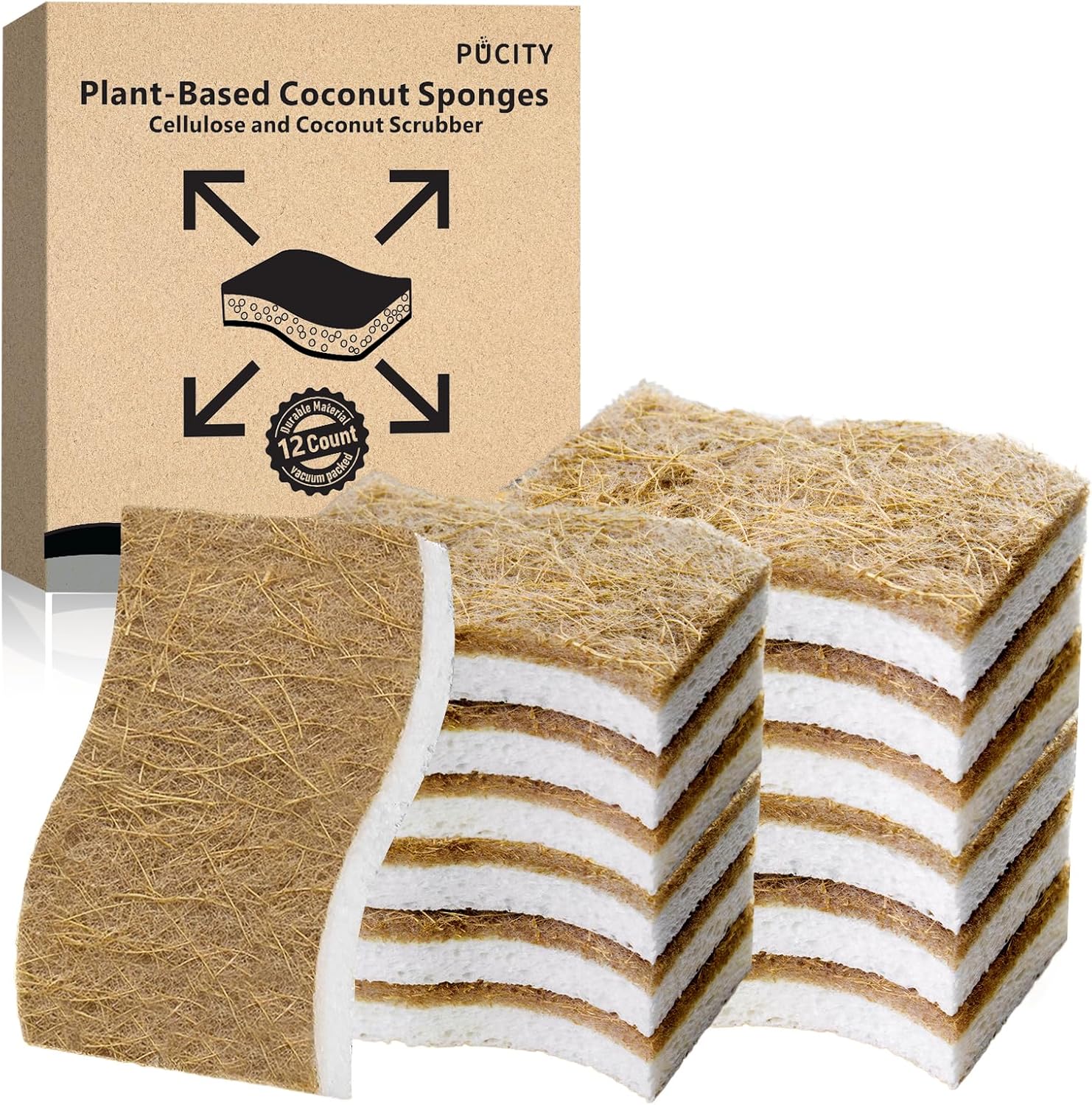 Amazon.com: Sponges Kitchen Natural Dish Sponge Plant-Based ...