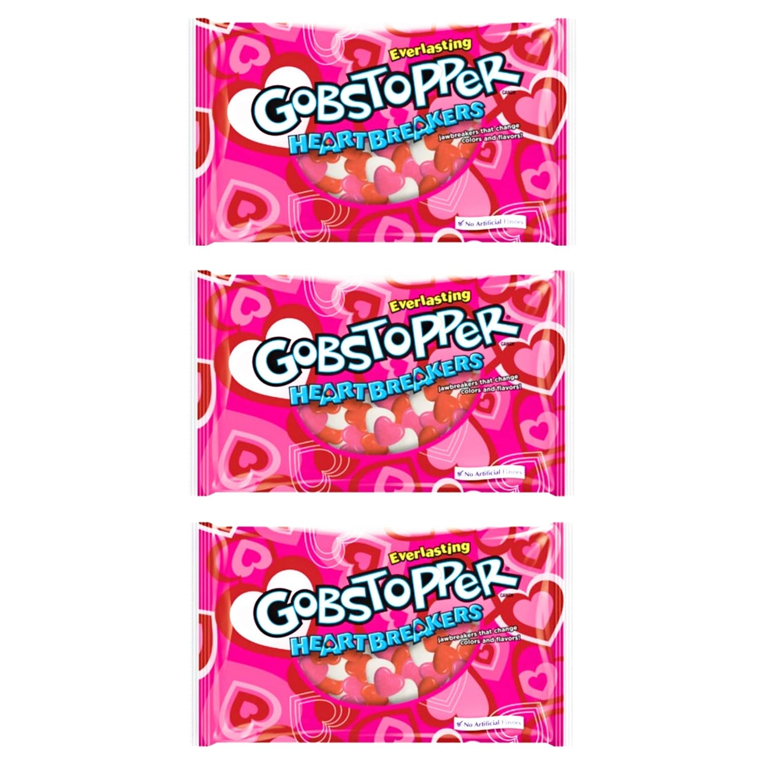 Amazon.com : Wonka Gobstoppers Heartbreakers Valentines Day Jawbreakers ...