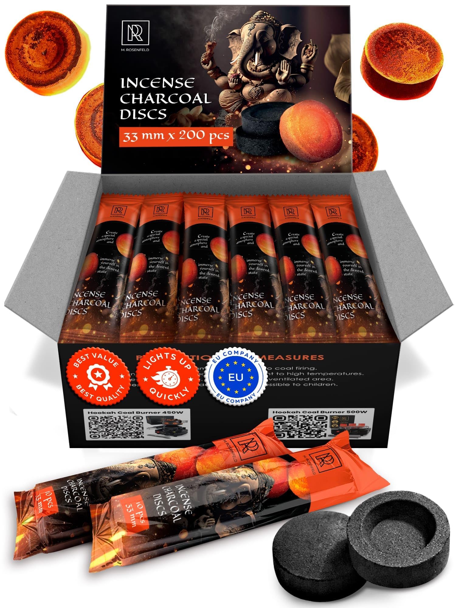 Amazon.com: Charcoal Discs to Burn Incense - 200 pcs Charcoal for ...