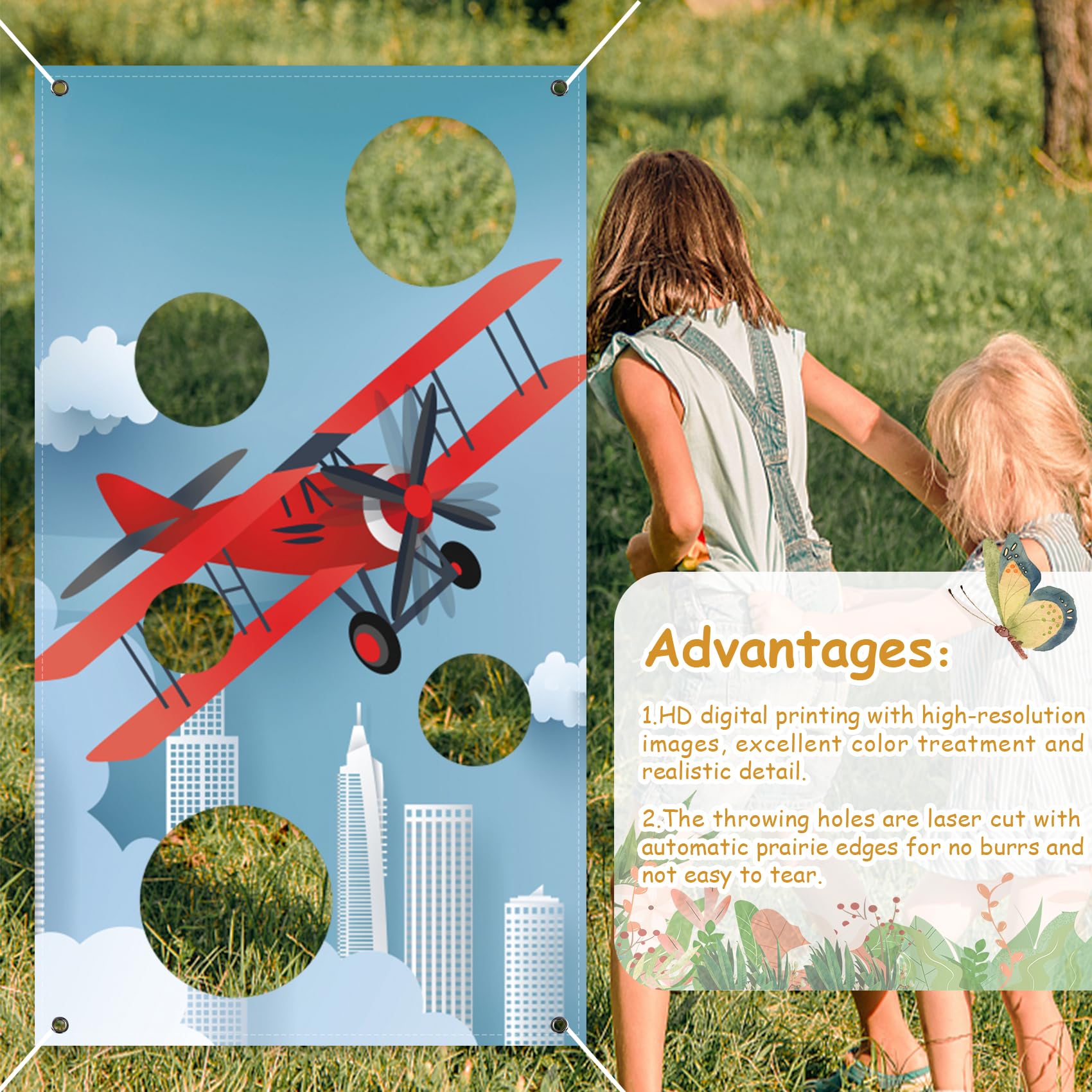 Snapklik.com : YongFoto Red Airplane Toss Game Banner