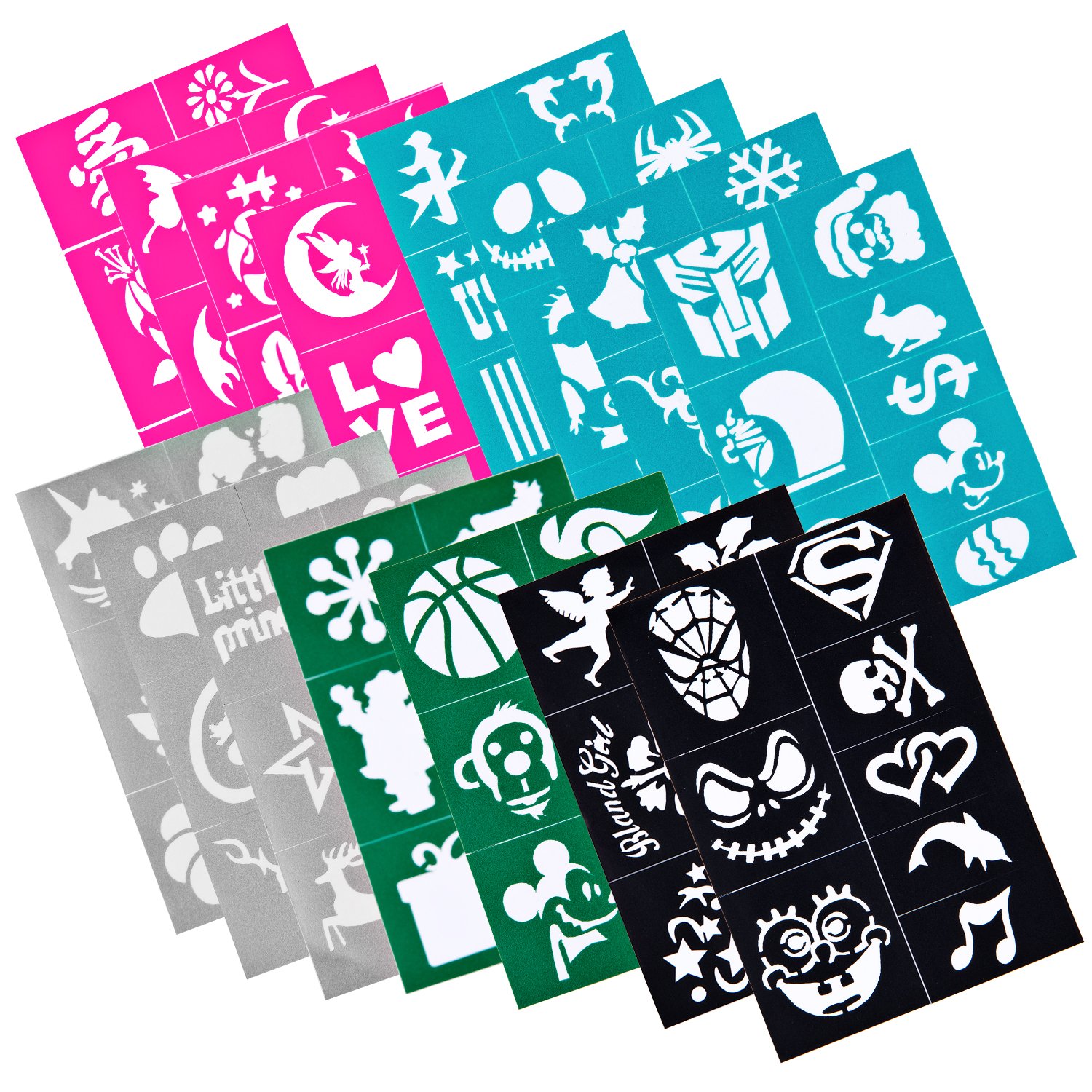 Face Paint Stencils, UnityStar 120 Pieces Body Paint Stencils, Soft ...