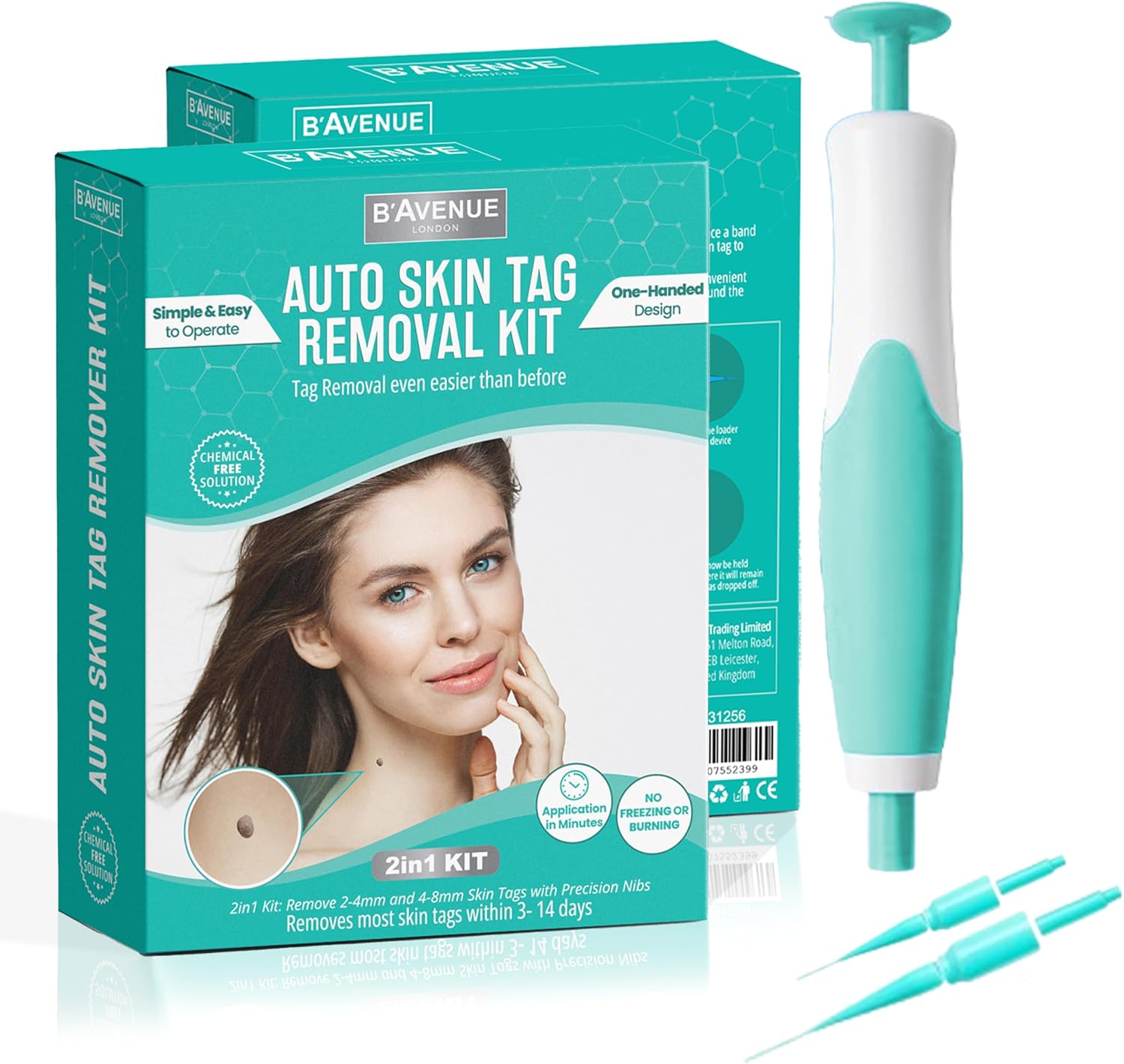 B’Avenue London Skin Tag Removal Kit – 2-in-1 Skin Tag Remover Set with ...