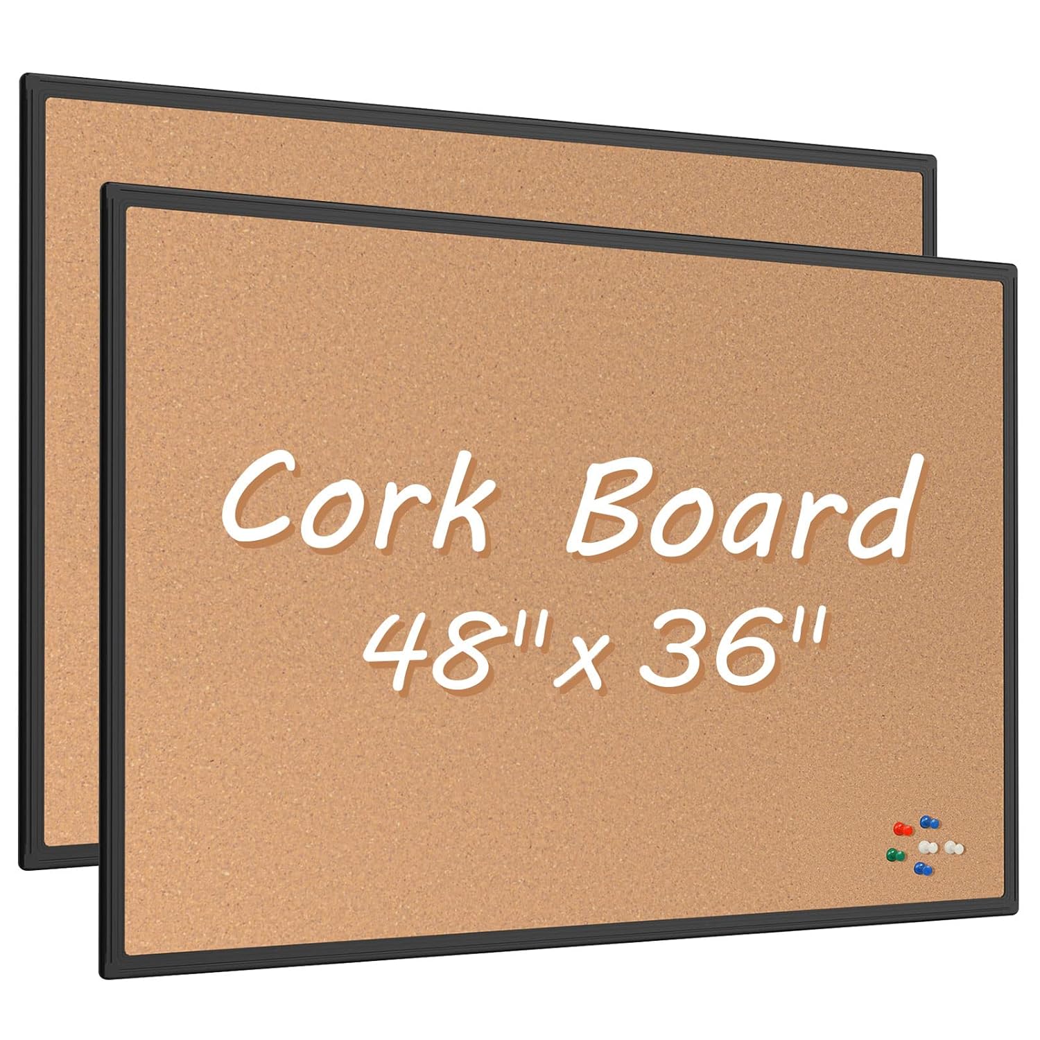 Board2by 2 Pack Cork Board Bulletin Board 48 X 36 Black Aluminium board2by-2-pack-cork-board-bulletin-board-48-x-36-black-aluminium